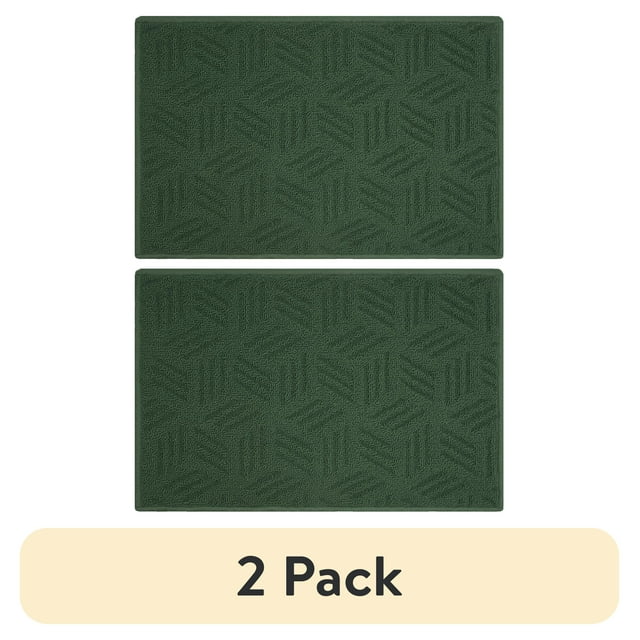 (2 pack) Mainstays Solid High Low Loop Kitchen Mat 18"x 27" Sage Green ...