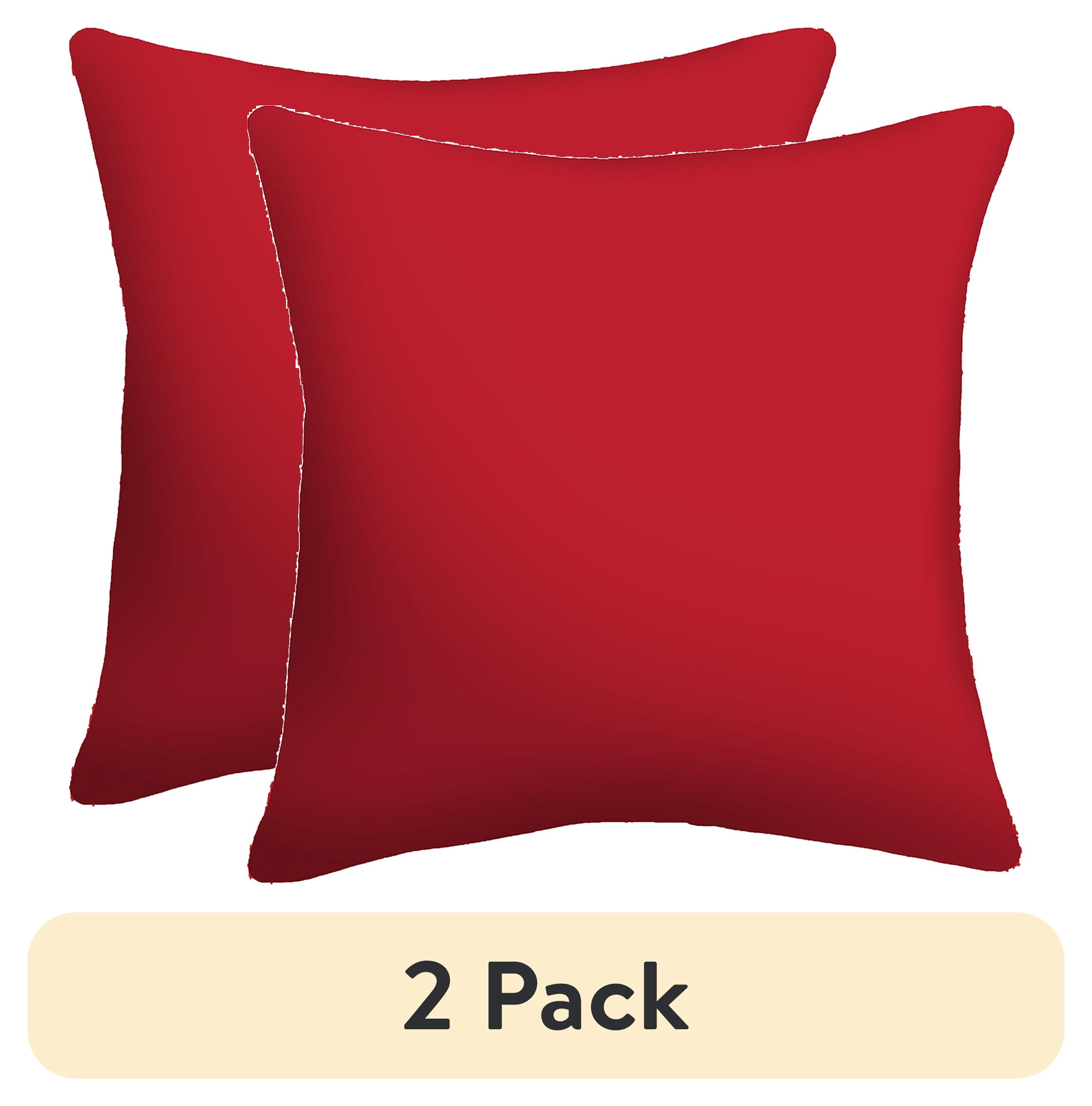 (2 pack) Mainstays Solid Outdoor Pillow, Red - Walmart.com