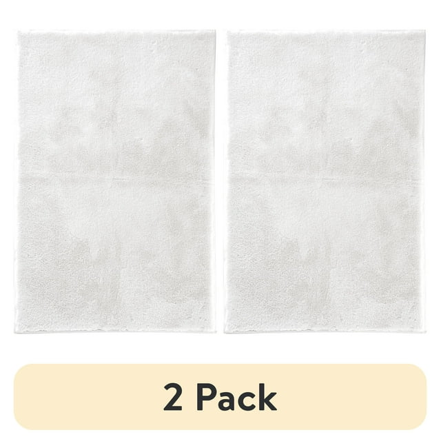 (2 pack) Mainstays Solid Soft Rabbit Faux Fur Area Rug Ivory,30x46 ...