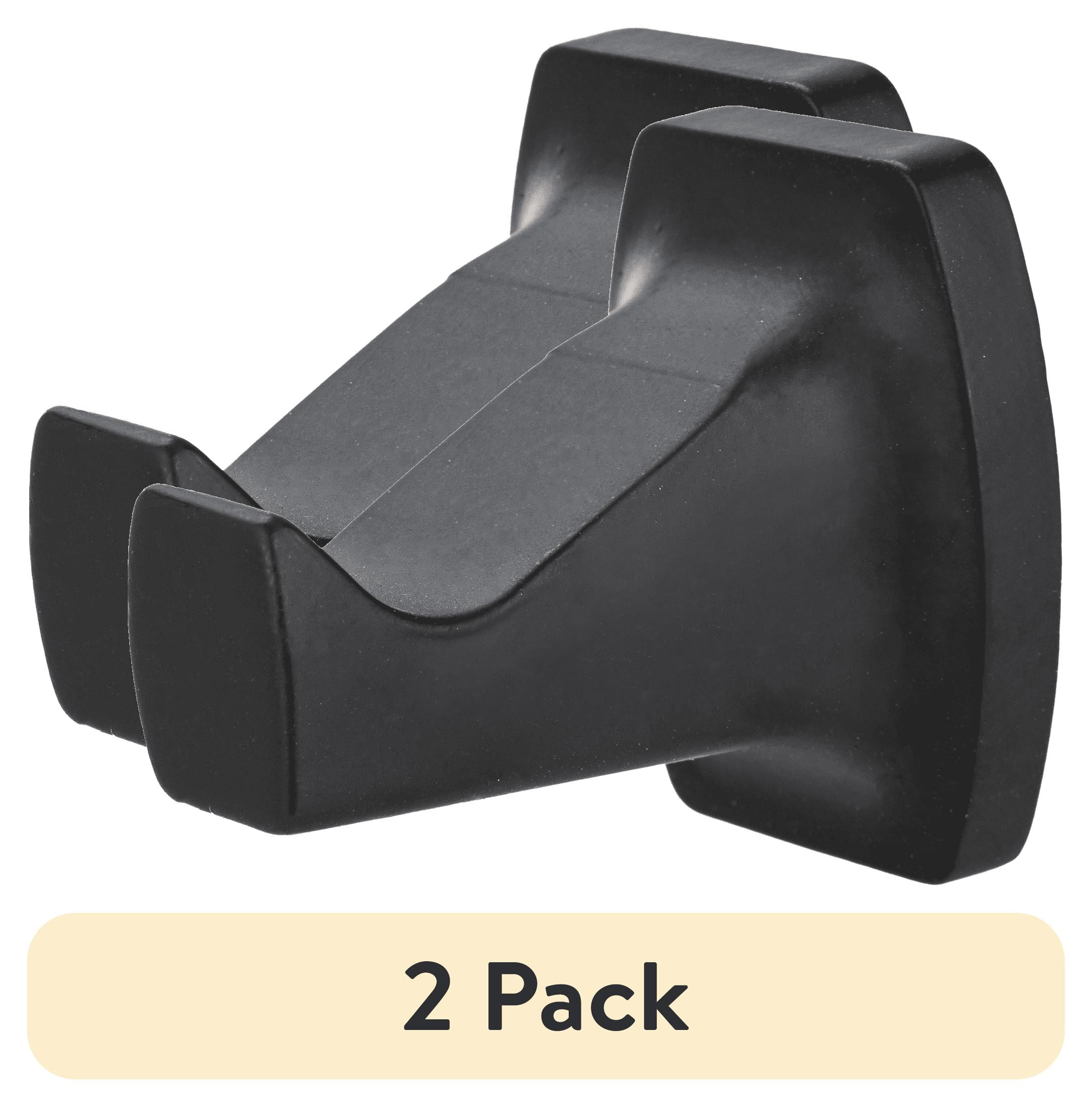 (2 pack) Mainstays Square Style Zinc Robe Hook, Matte Black - Walmart.com