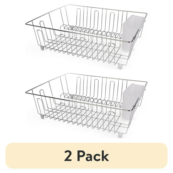(2 pack) Mainstays Steel Metal Frame Rust Resistant Dish Rack - Walmart.com
