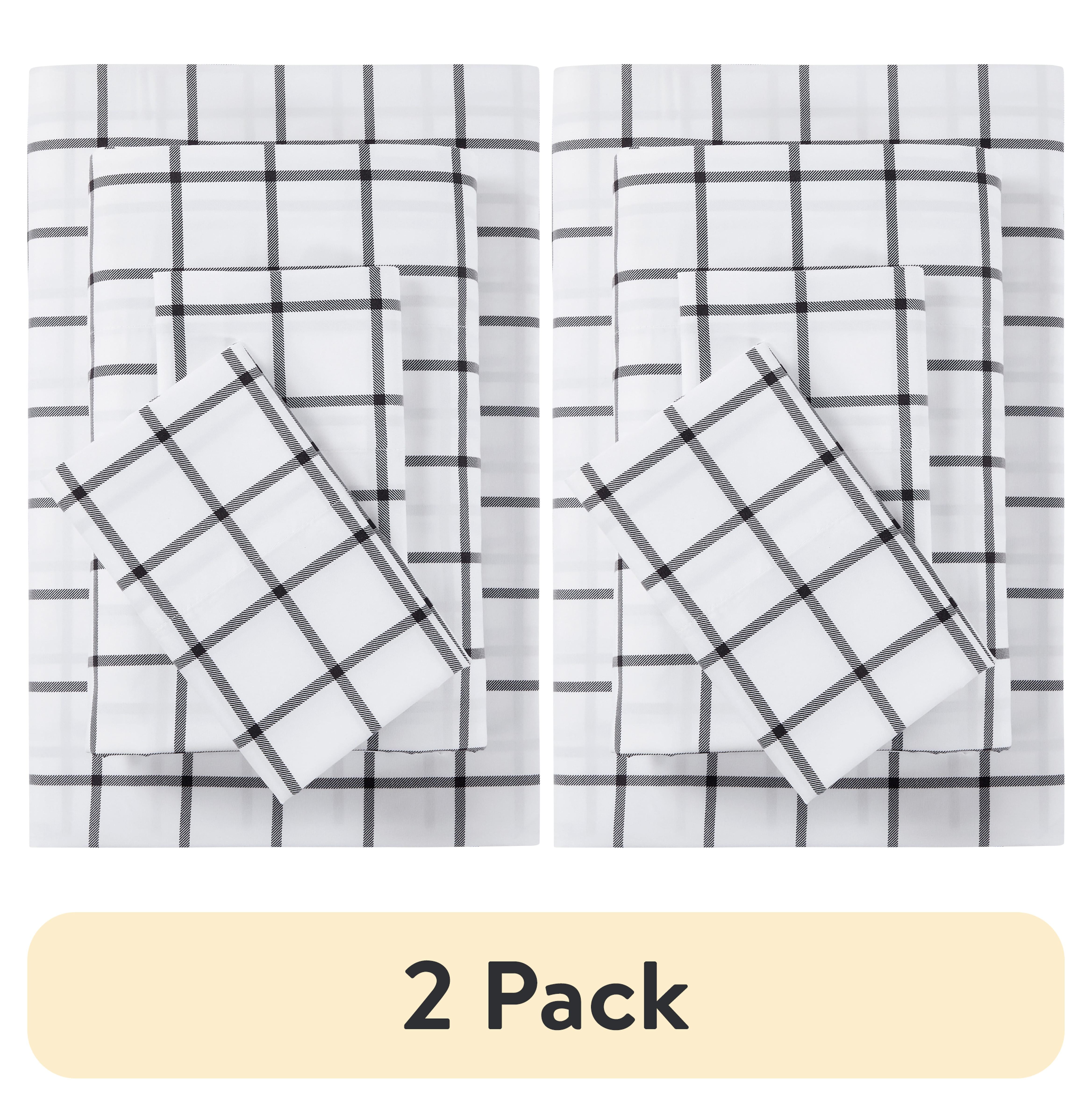 (2 pack) Mainstays Super Soft Brushed Microfiber Bed Sheet Set, King ...