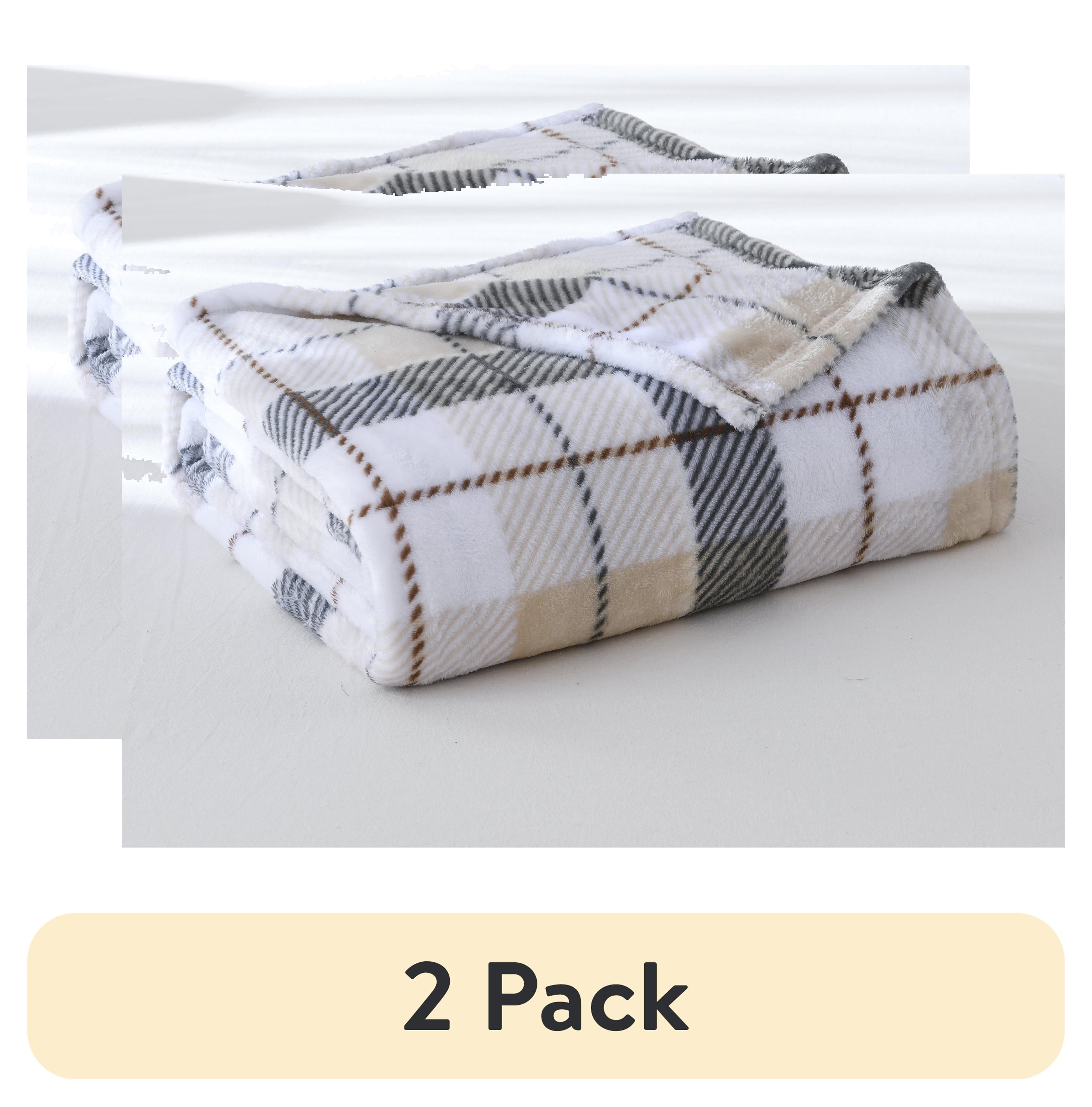 Mainstays Super Soft Plush Blanket - Plaid Twin Size 66x90 - Walmart.com
