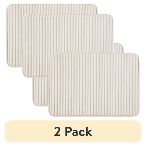 (2 pack) Mainstays Tan 2-Piece Performance Foam 17"x 24" Bath Rug Set ...