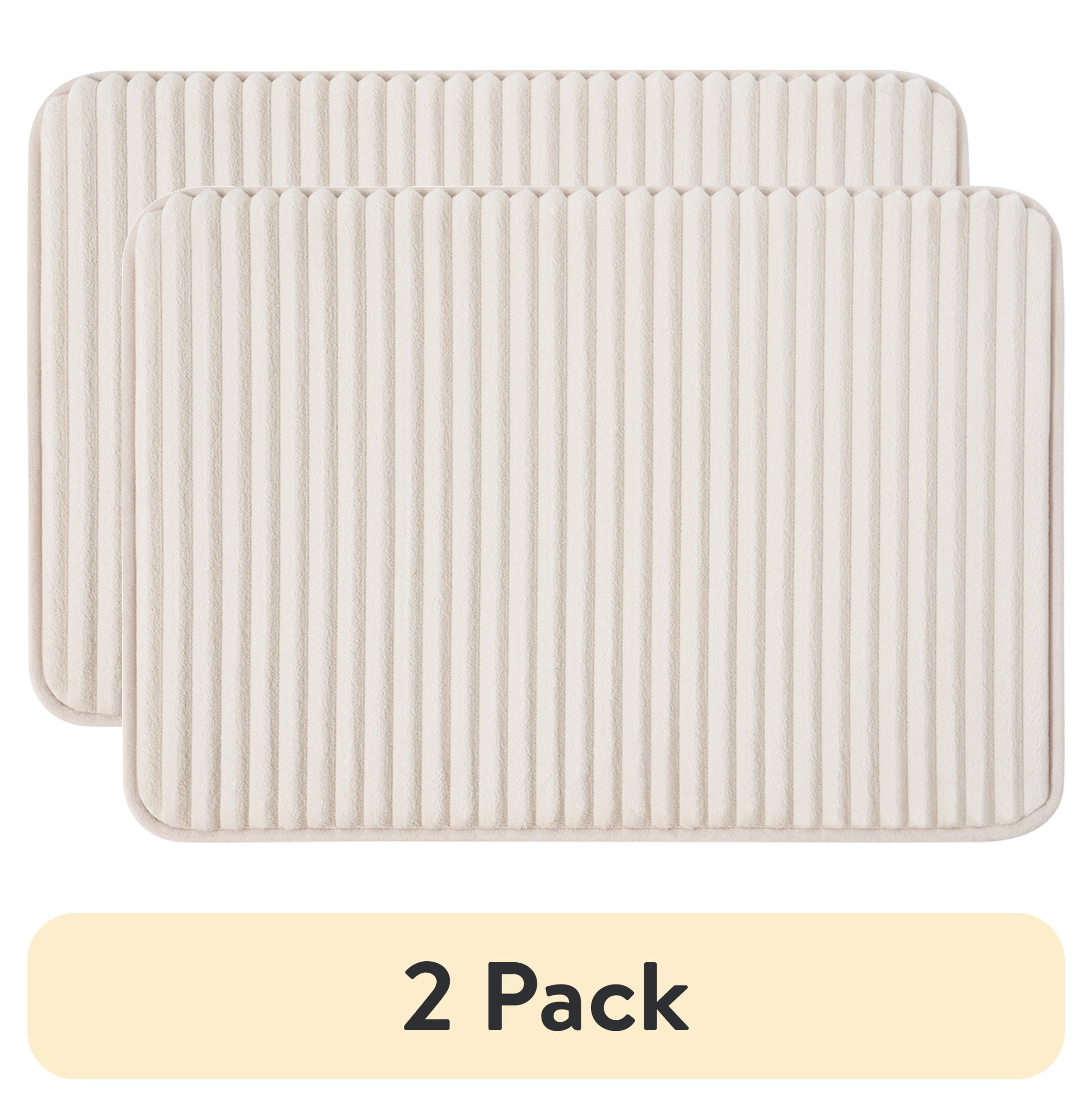 (2 pack) Mainstays Tan Performance Foam 17"x 24" Bath Rug - Walmart.com