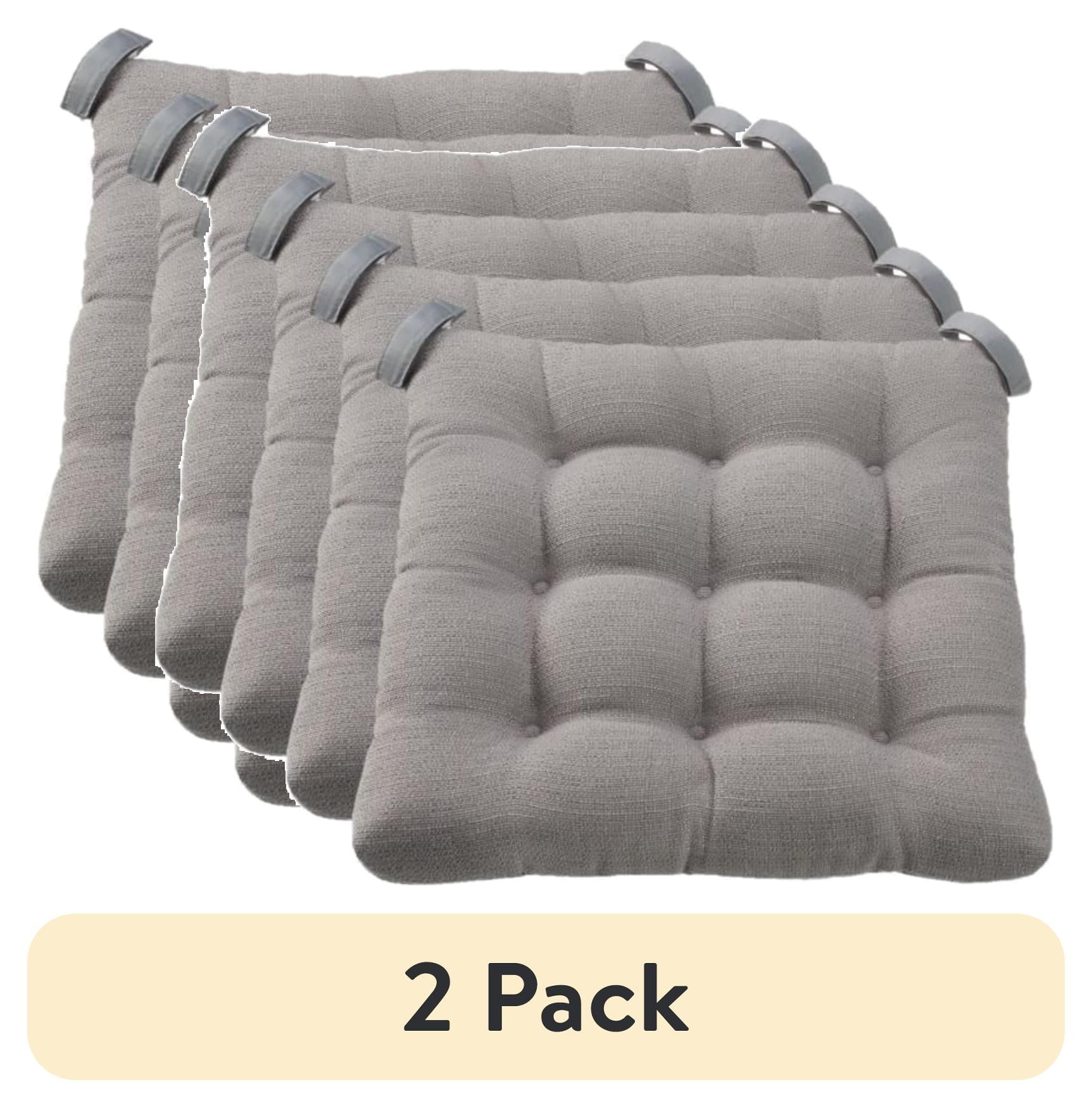 (2 pack) Mainstays Textured Chair Seat Pad (Chair Cushion), Gray Color ...