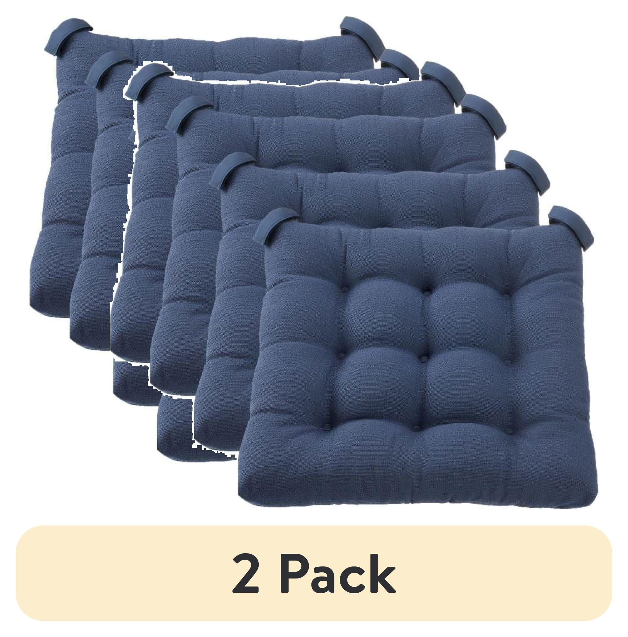 (2 pack) Mainstays Textured Chair Seat Pad (Chair Cushion), Navy Color ...