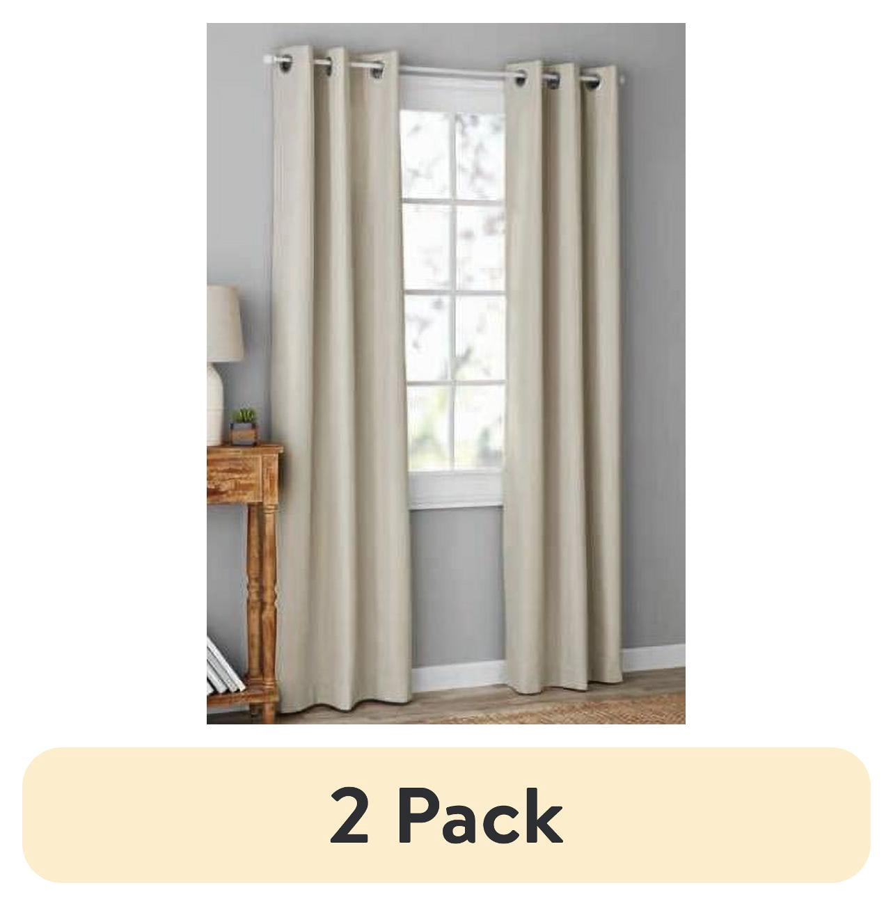 (2 pack) Mainstays Olan Beige Blackout Curtain Panel Pair, 2-Pack ...