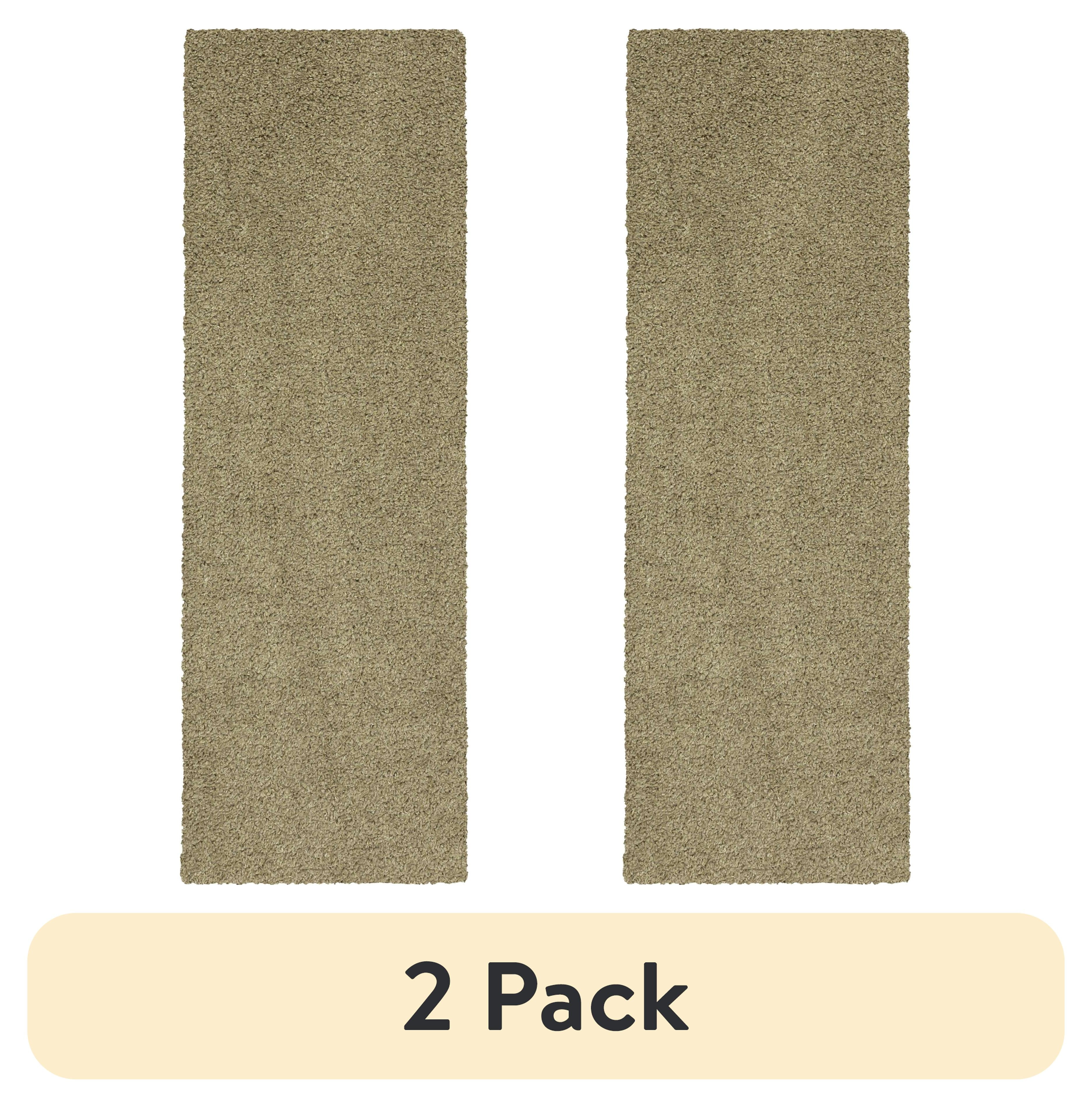 (2 pack) Mainstays Traditional Mushroom Tan Shag Indoor Runner Rug, 2 ...