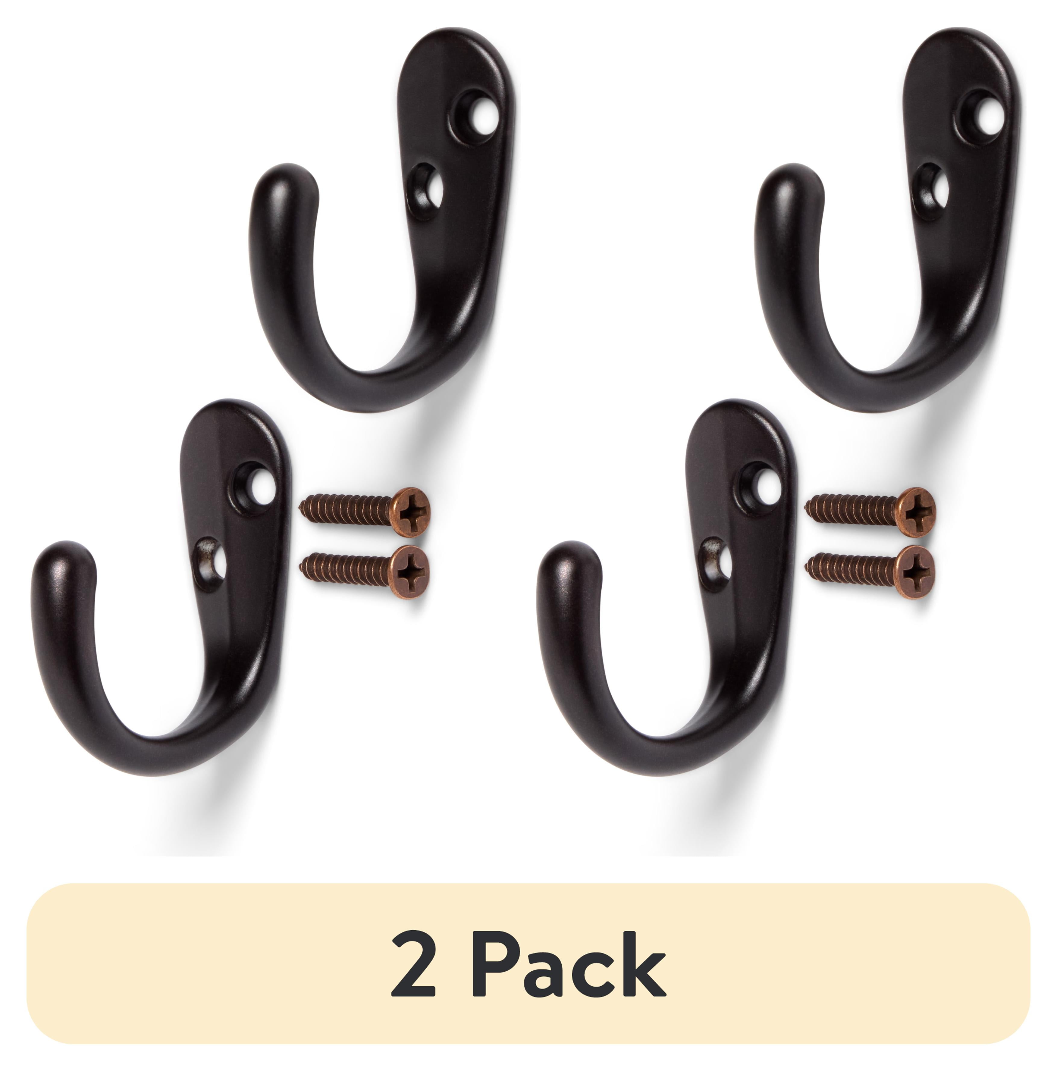 (2 pack) Mainstays, Two Oil-Rubbed Bronze Small Hooks, Mounting ...