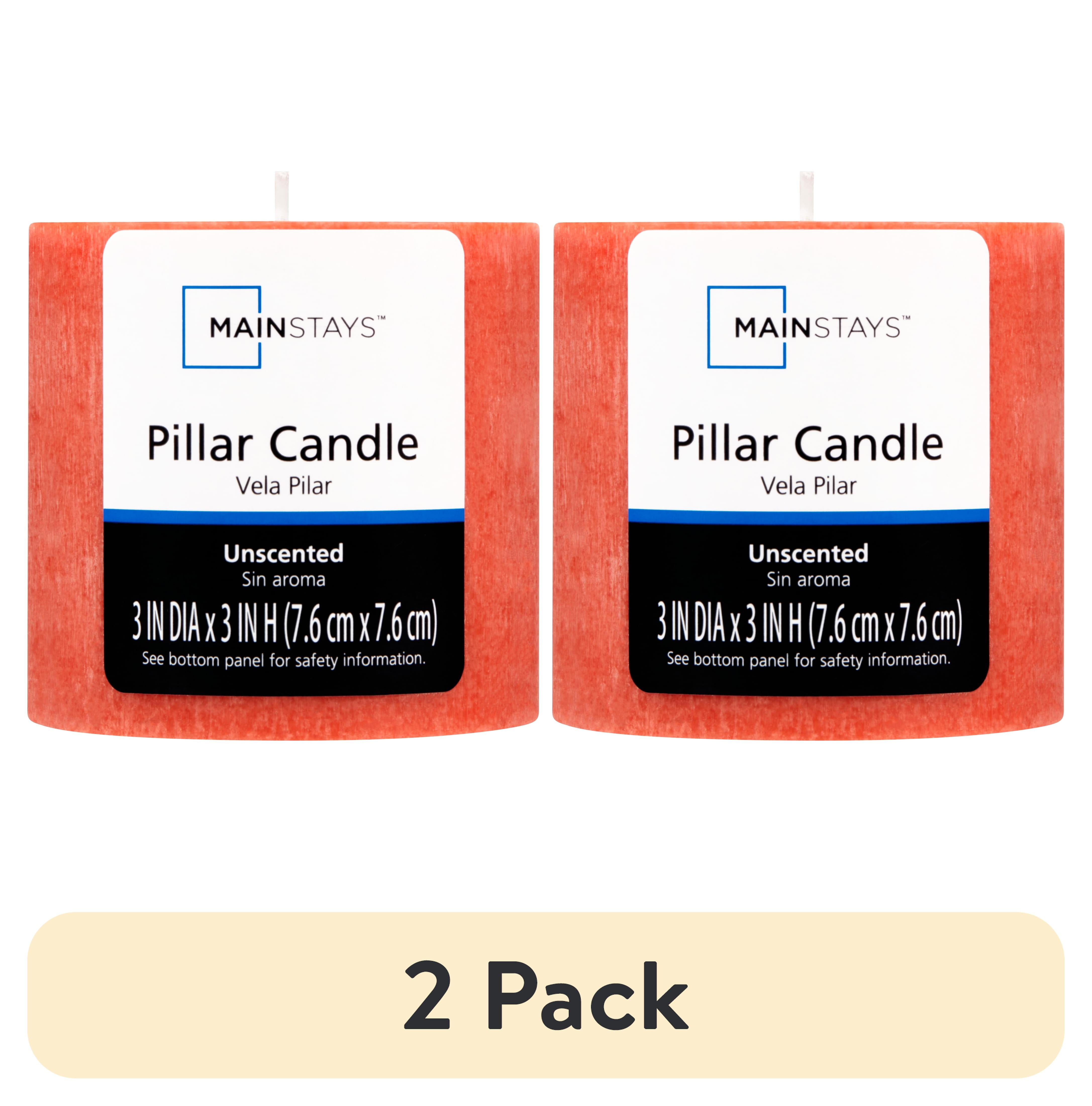 Mainstays Red Mottled Pillar Candles - 3x3inch - Decorative - Walmart.com