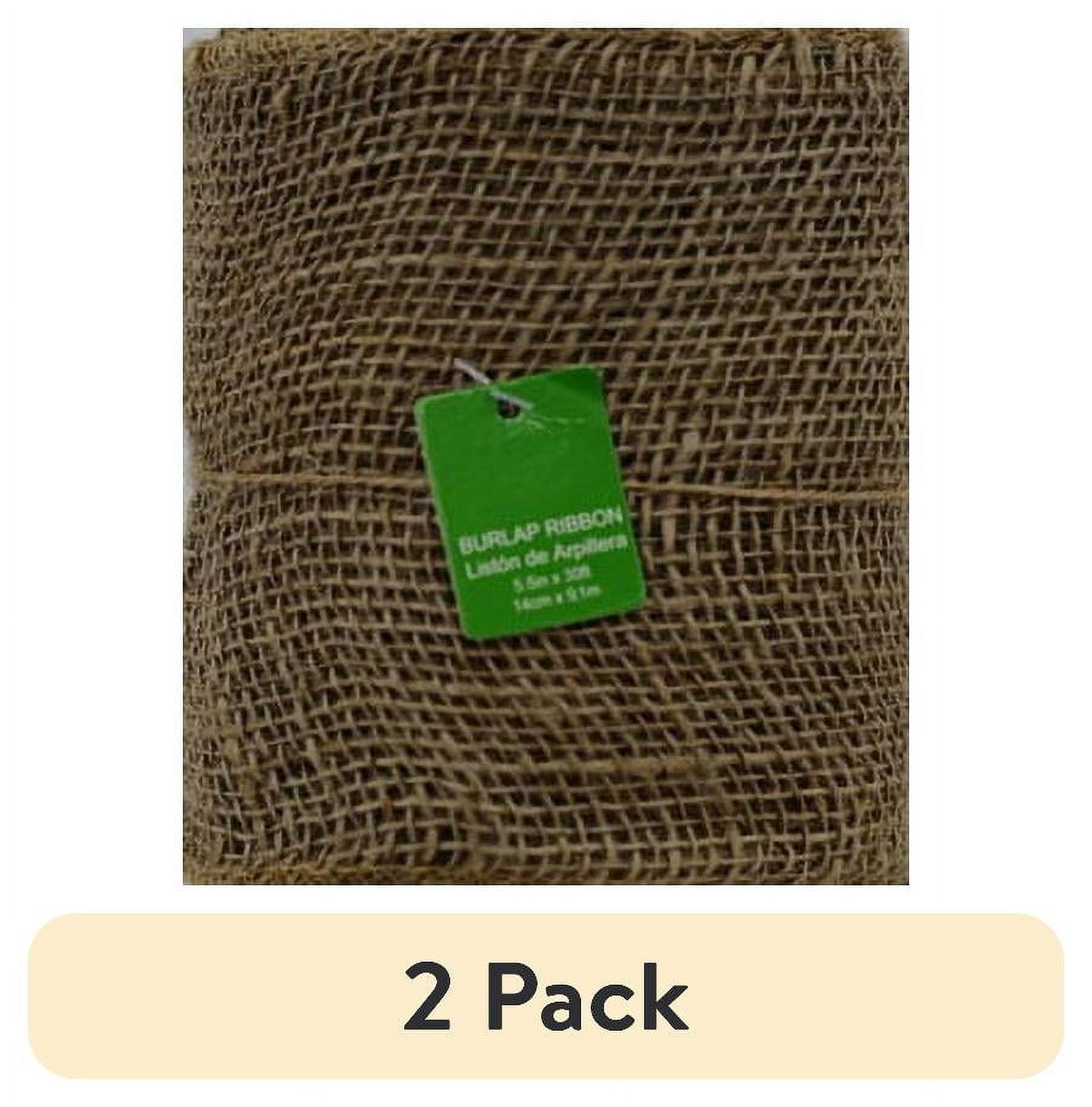 (2 pack) Mainstays Unwired Natural Loose Weave Burlap Ribbon 5.5"x30 ...