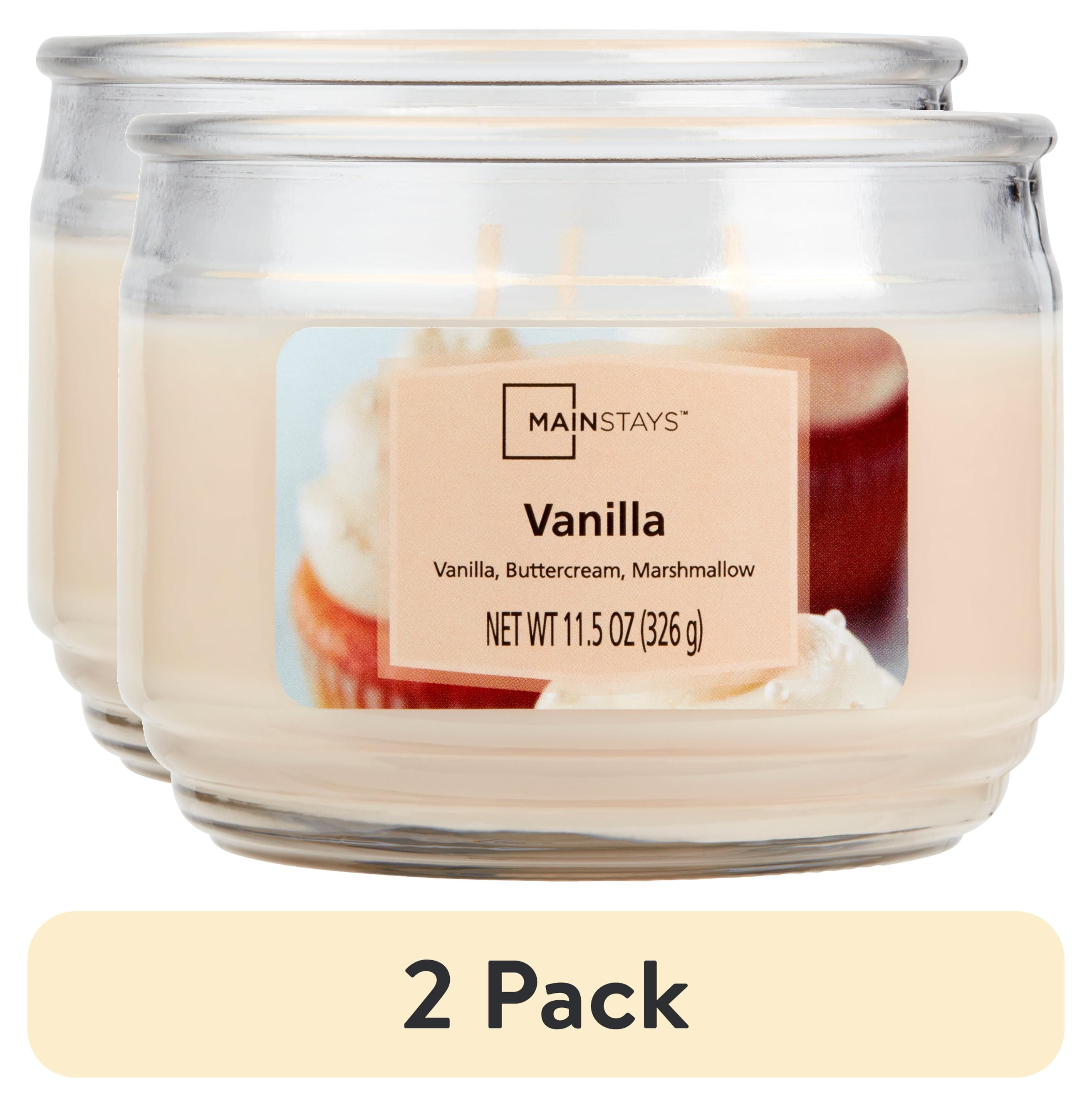Mainstays Vanilla Scented 3-Wick Glass Jar Candle 11.5 oz, Fragrant and ...
