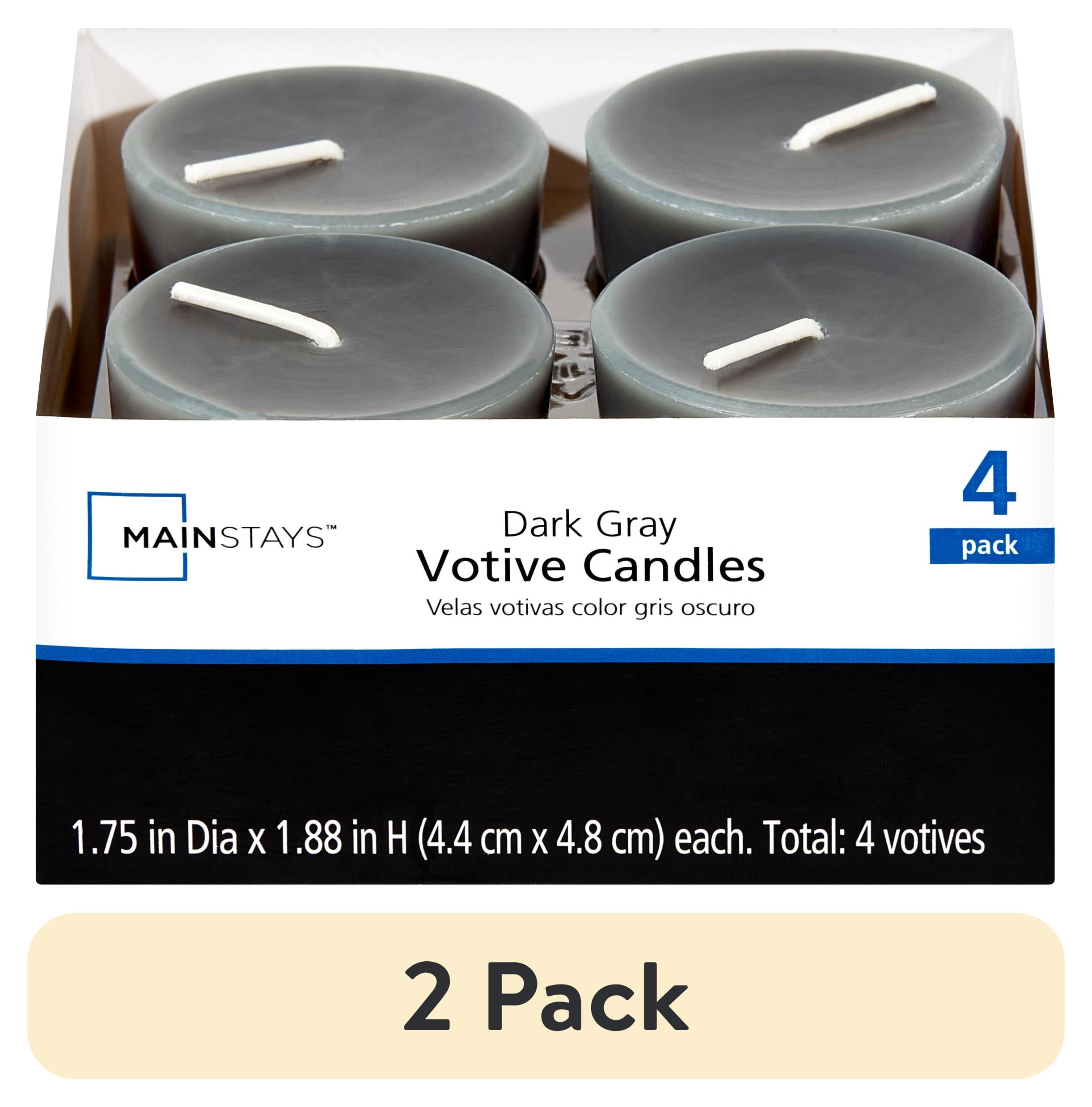 (2 pack) Mainstays Votive Candles, Dark Gray, 4 Count - Walmart.com
