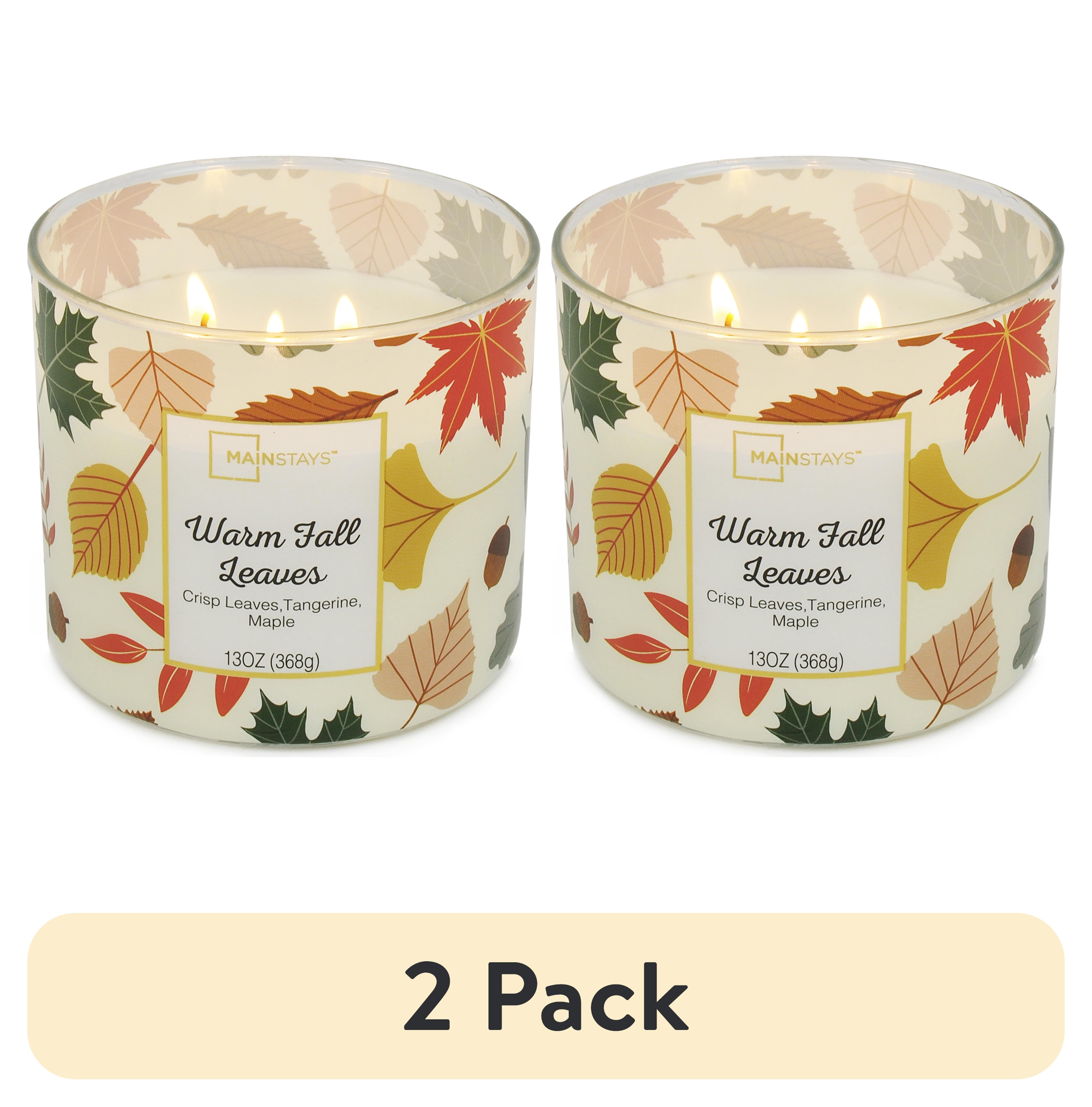 (2 pack) Mainstays Warm Fall Leaves Candle, 13 ounce - Walmart.com