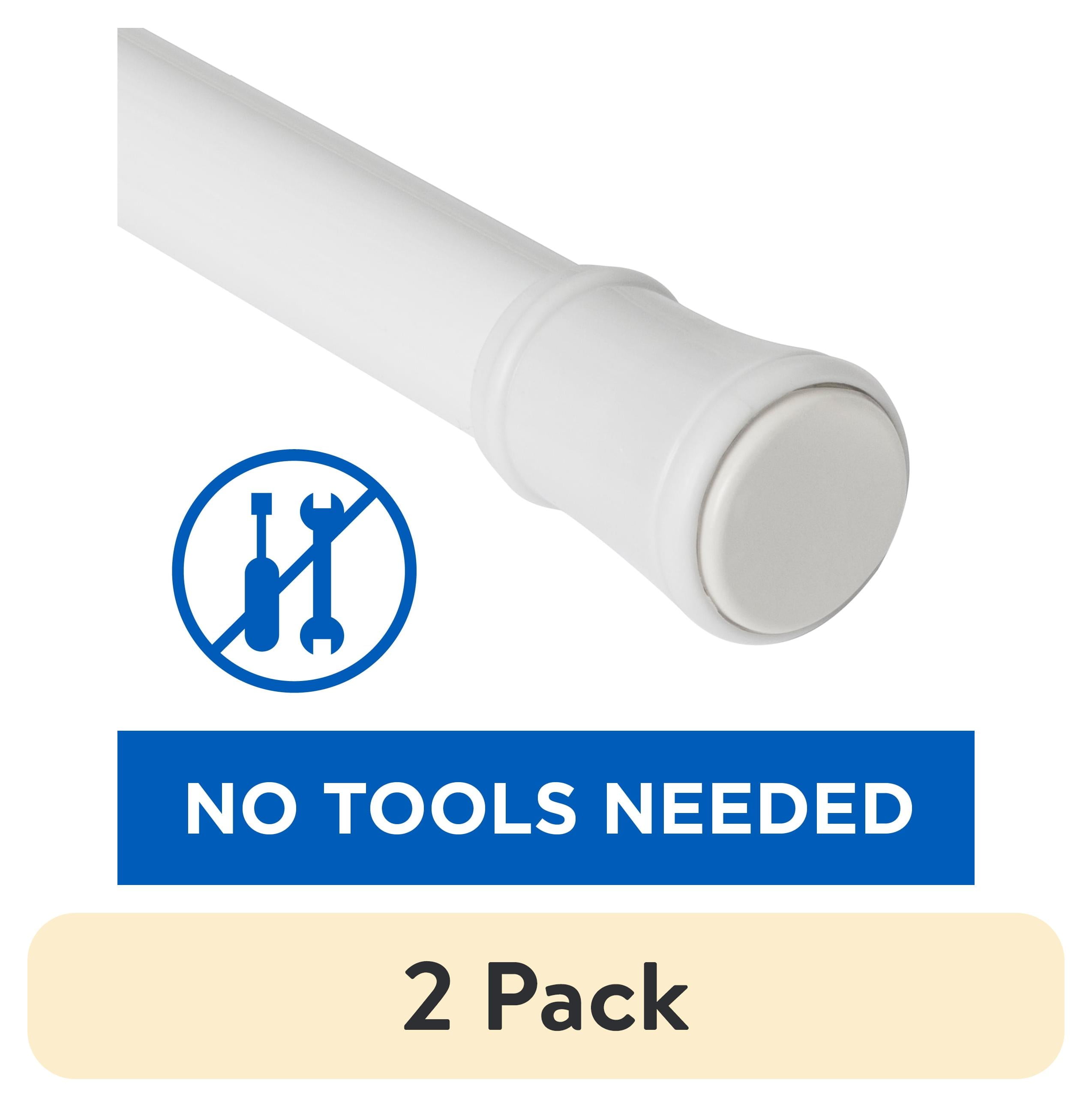 (2 pack) Mainstays White Adjustable Tension Window Curtain Rod, 48 ...