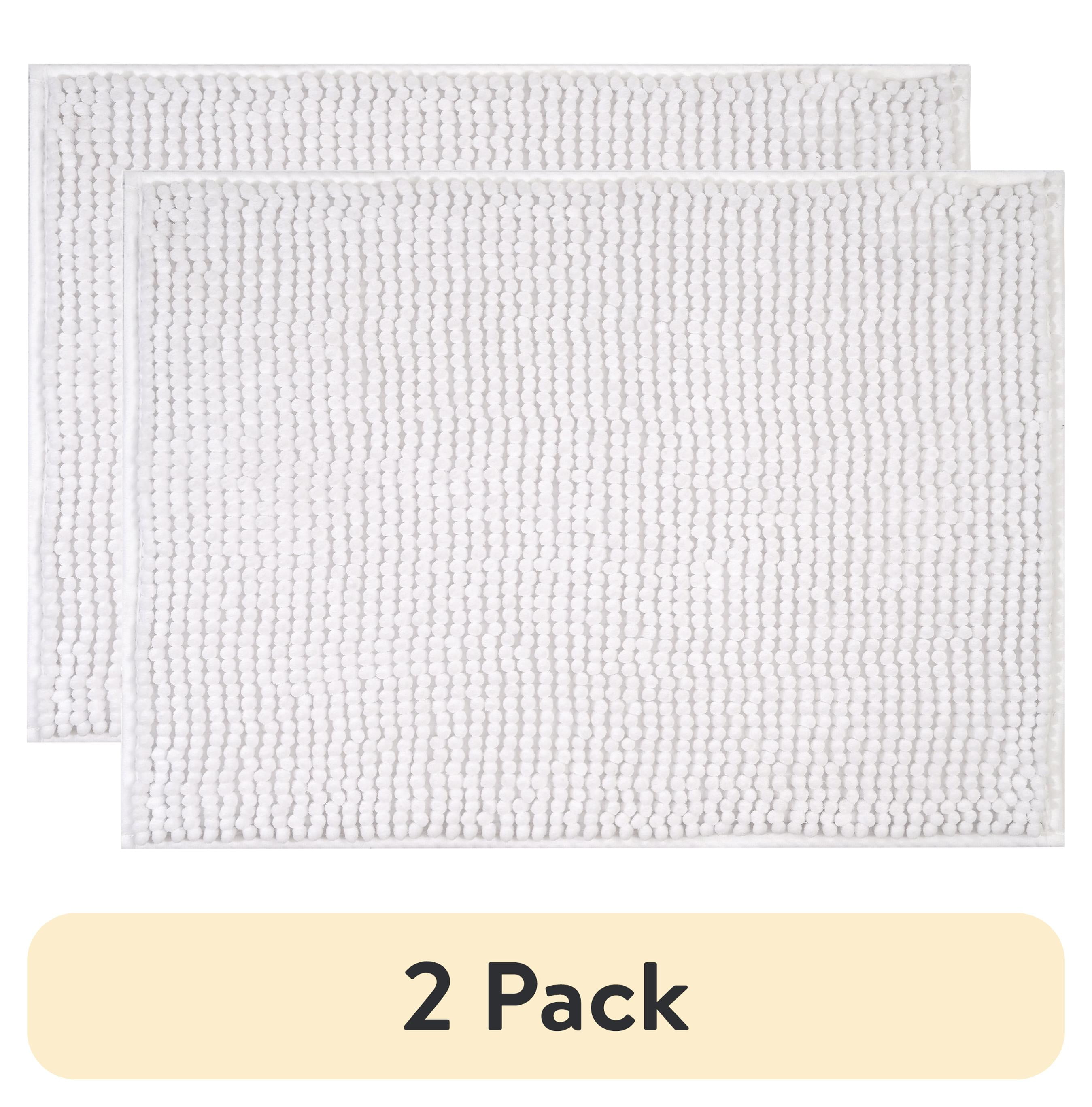 Mainstays White Chenille Noodle Bath Rug 17x24 - Walmart.com
