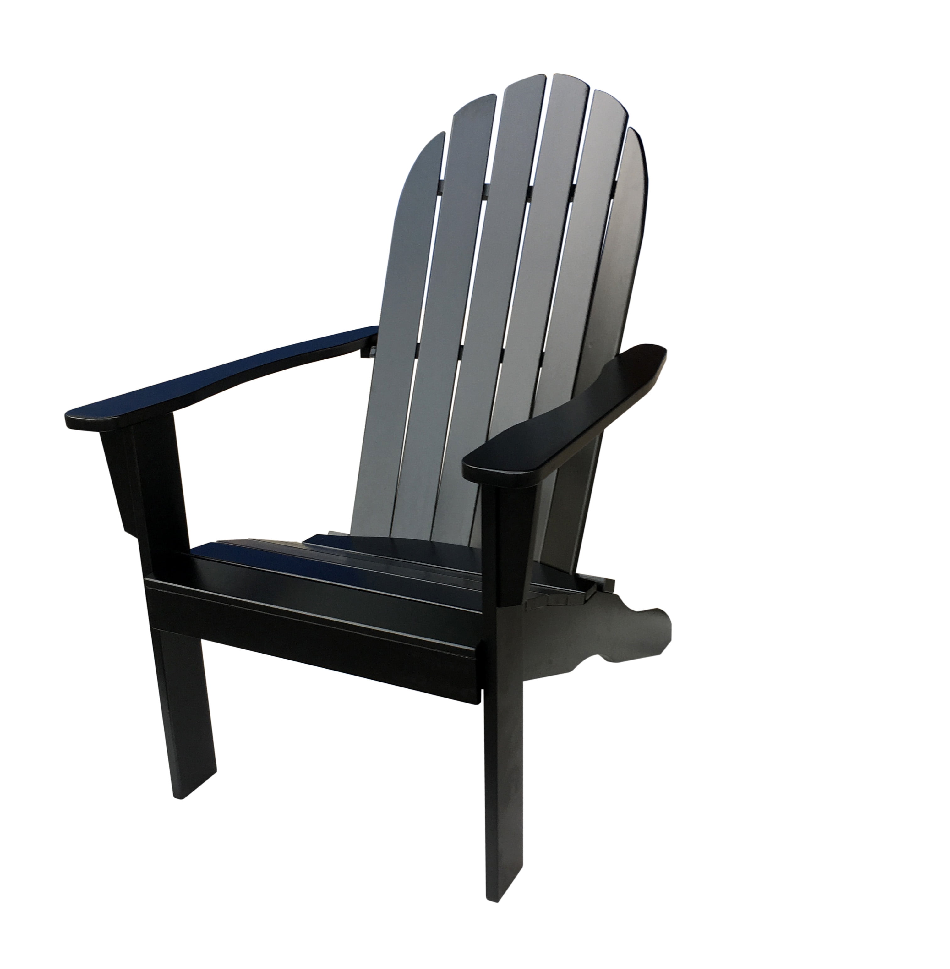 (2 pack) Mainstays Wood Outdoor Adirondack Chair, Black - Walmart.com