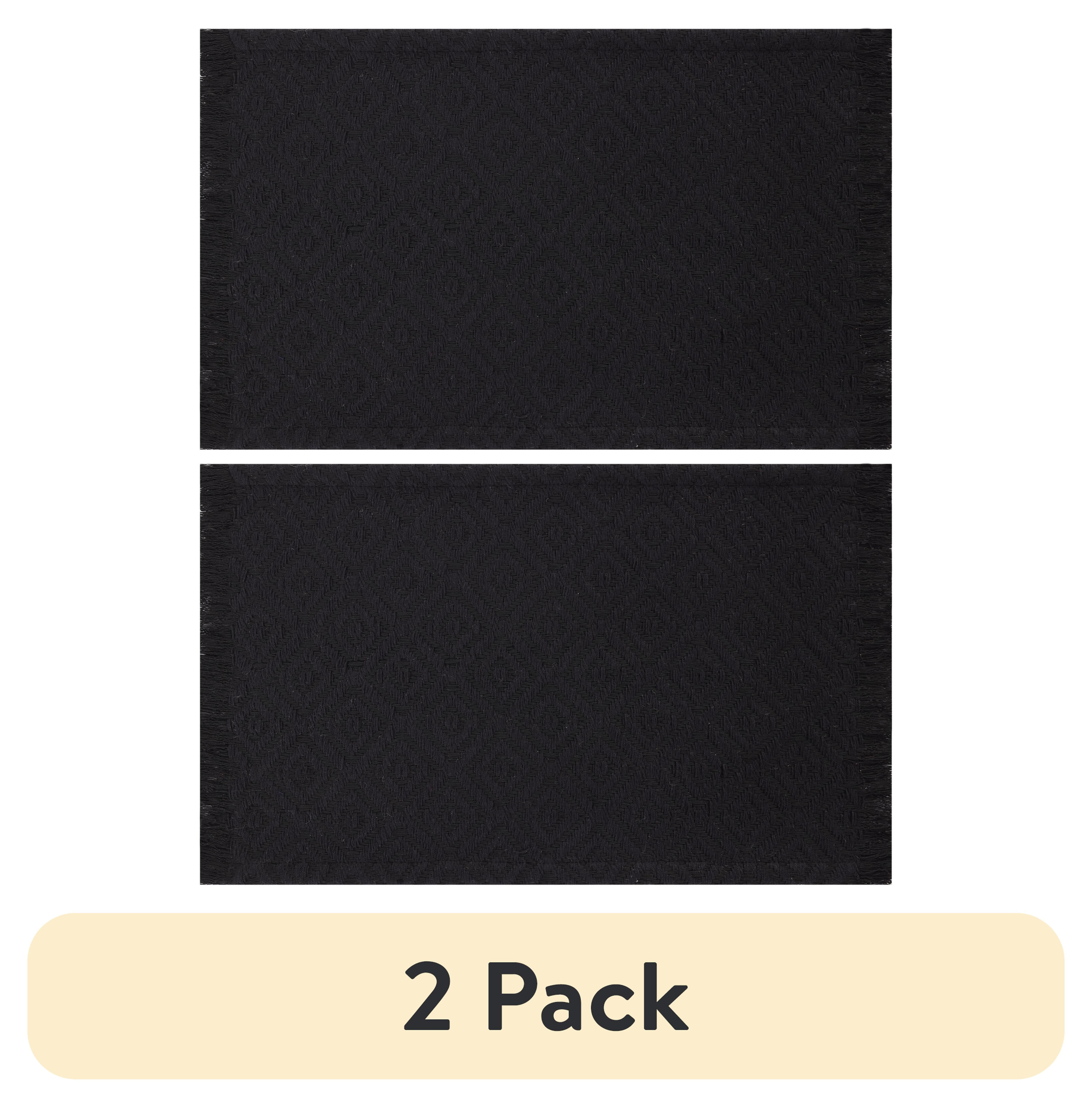 Mainstays Woven Diamond Placemat - Black - 14x19 - Walmart.com