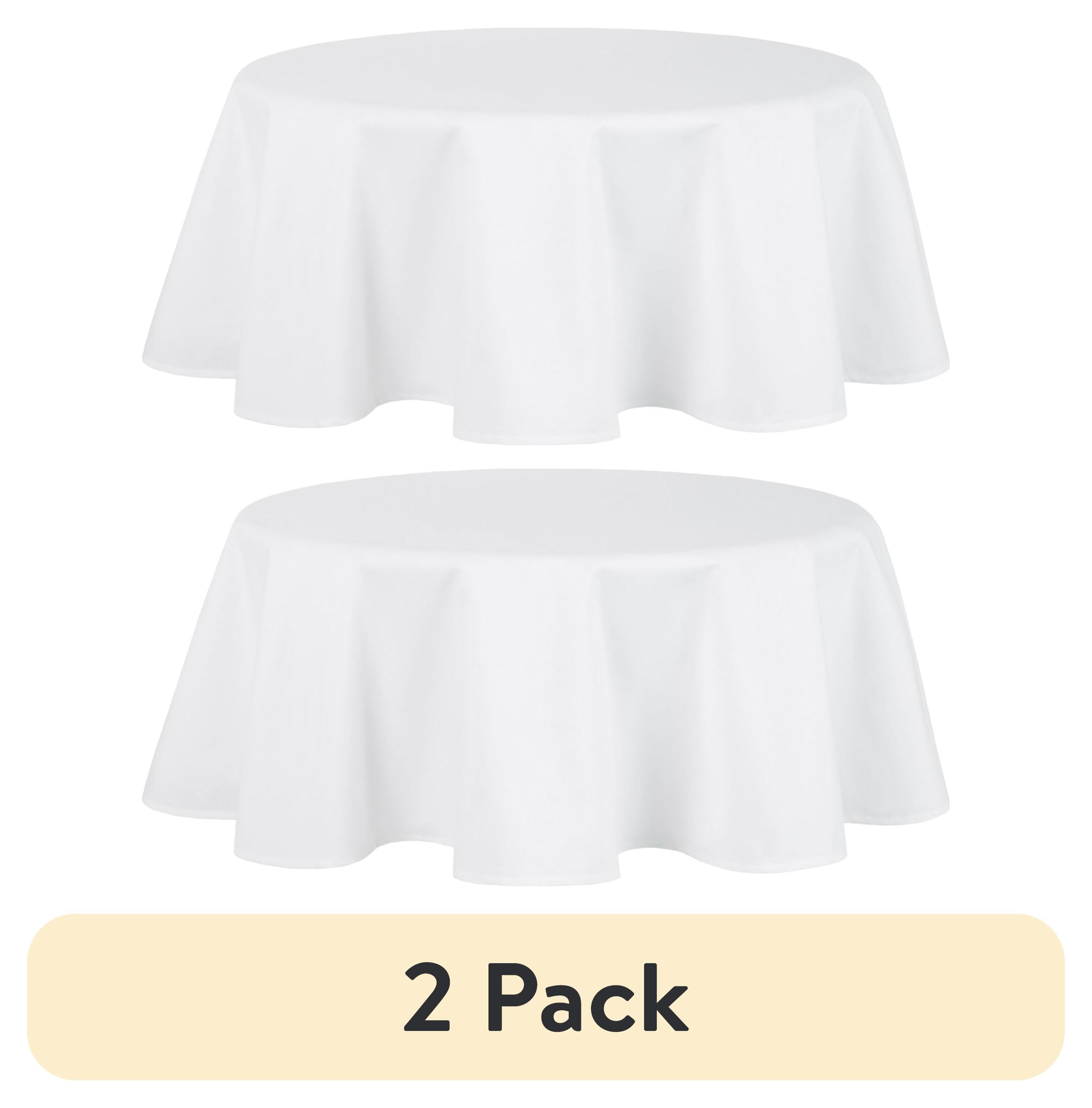 (2 pack) Mainstays Yale Fabric Tablecloth, White, 70