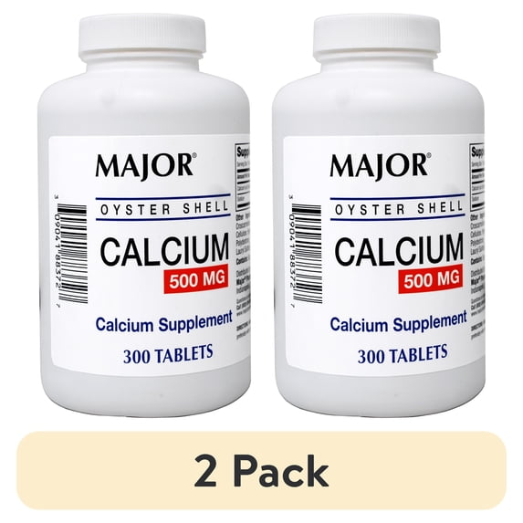 (2 pack) Major Oyster Shell Calcium 500 mg - Daily Calcium Supplement ...