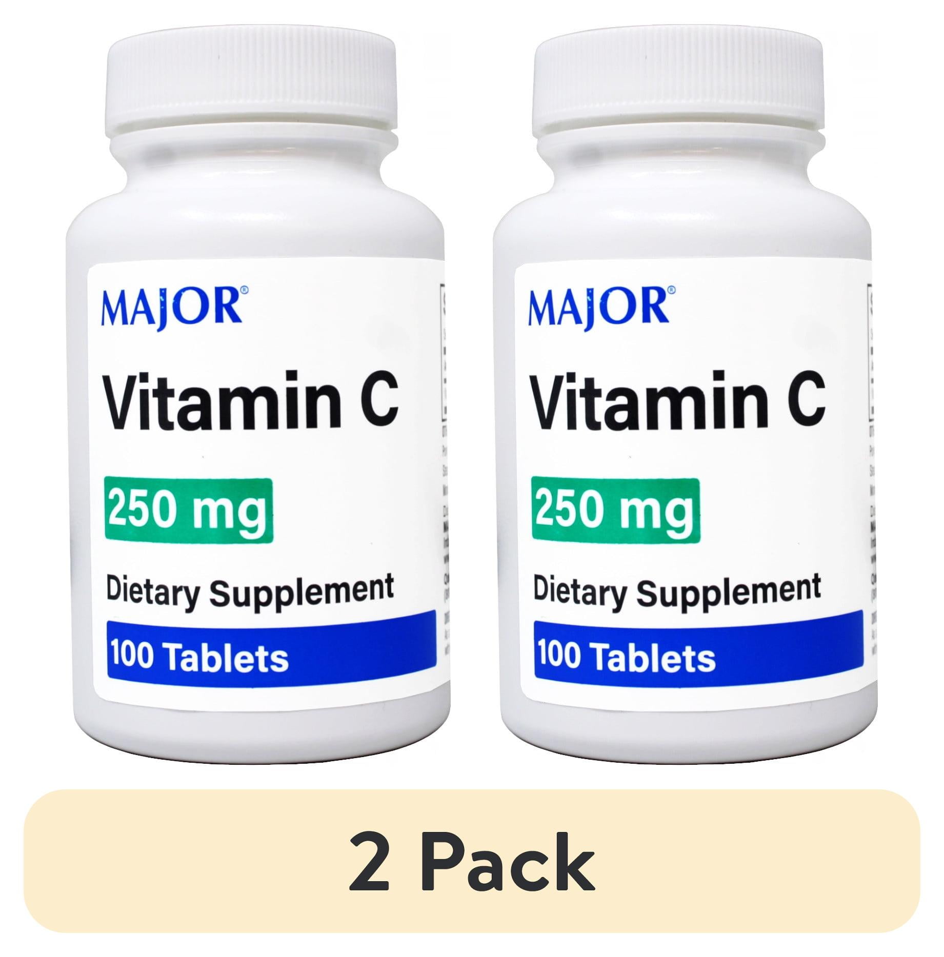 (2 pack) Major Vitamin C 250 mg Dietary Supplement, 100 Tablets ...