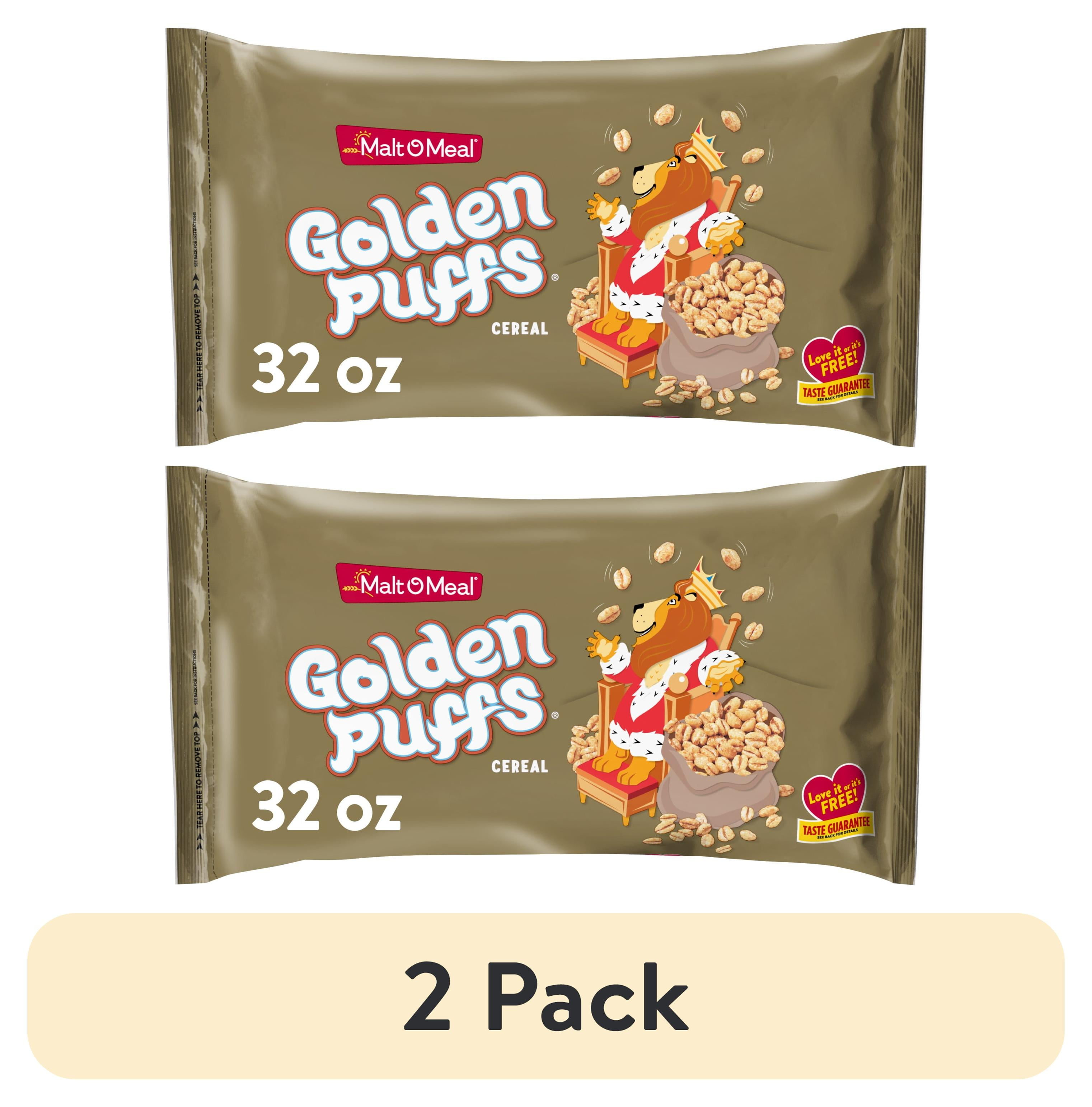 (2 pack) Malt-O-Meal Golden Puffs Breakfast Cereal, Puffed Wheat Cereal ...