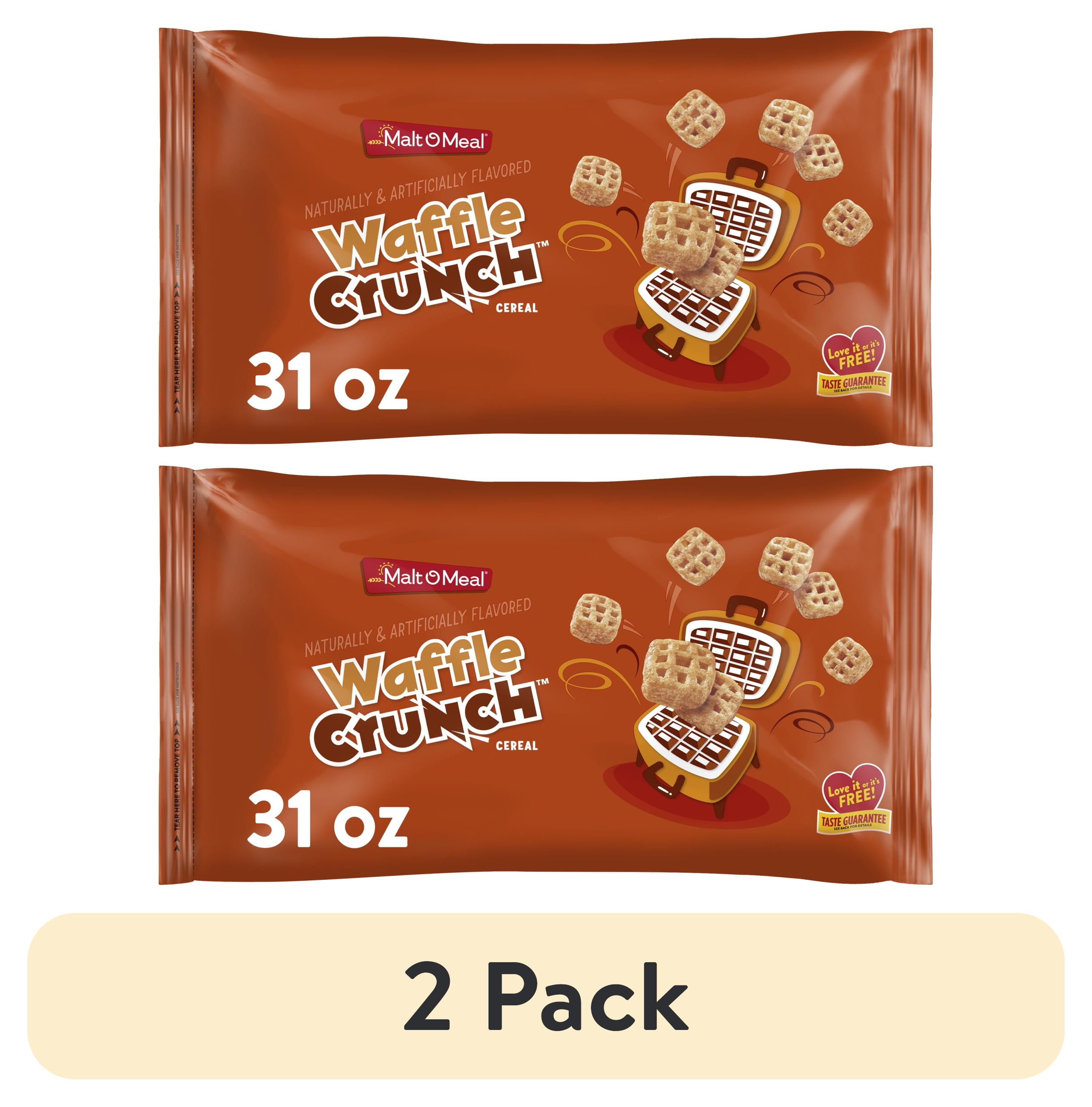(2 pack) Malt-O-Meal Waffle Crunch, Kids Breakfast Cereal, Family Size ...