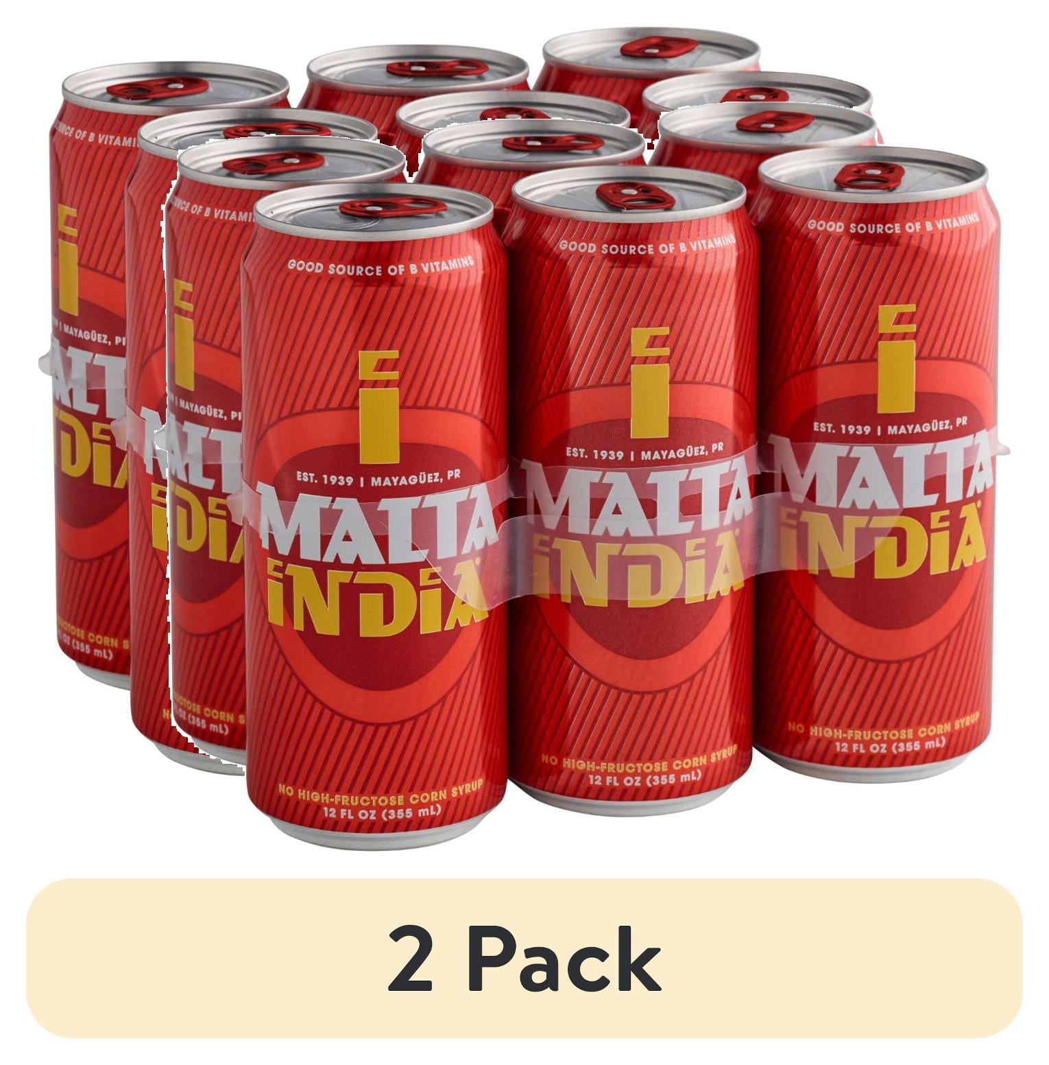(2 pack) Malta India Malt Beverage 6 Pack 12 fl oz Aluminum Can ...