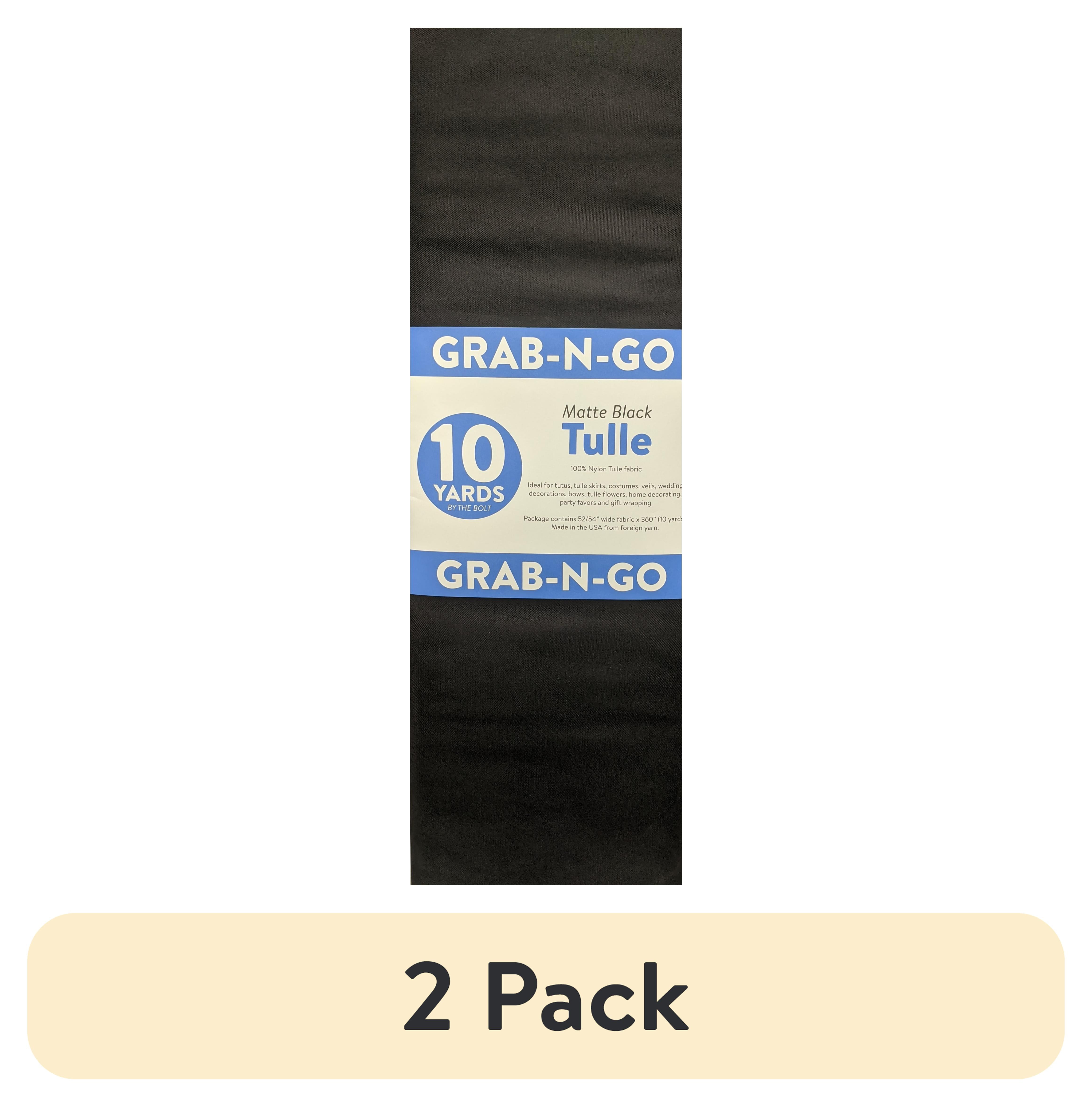 (2 pack) Mandel Fabrics Matte Black Tulle Fabric Grab-N-Go 10 yard By ...