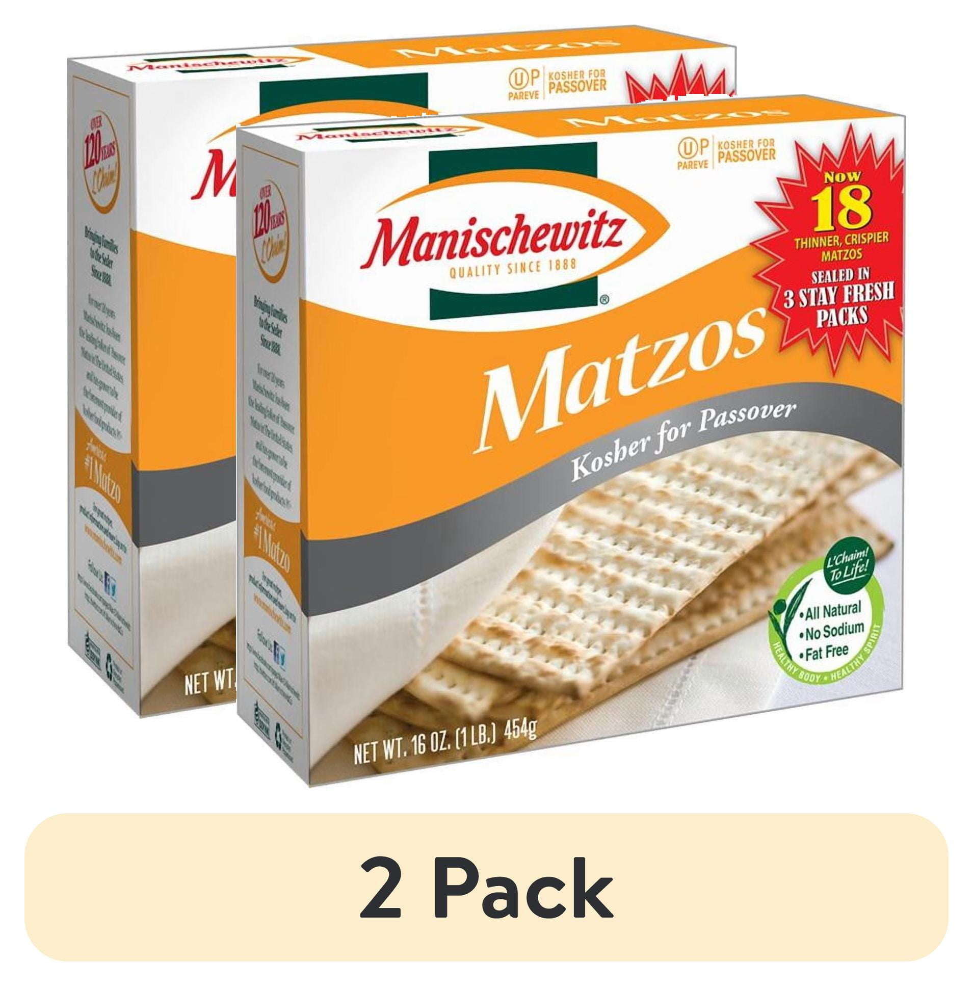 (2 pack) Manischewitz Original Matzos, 10 oz - Walmart.com