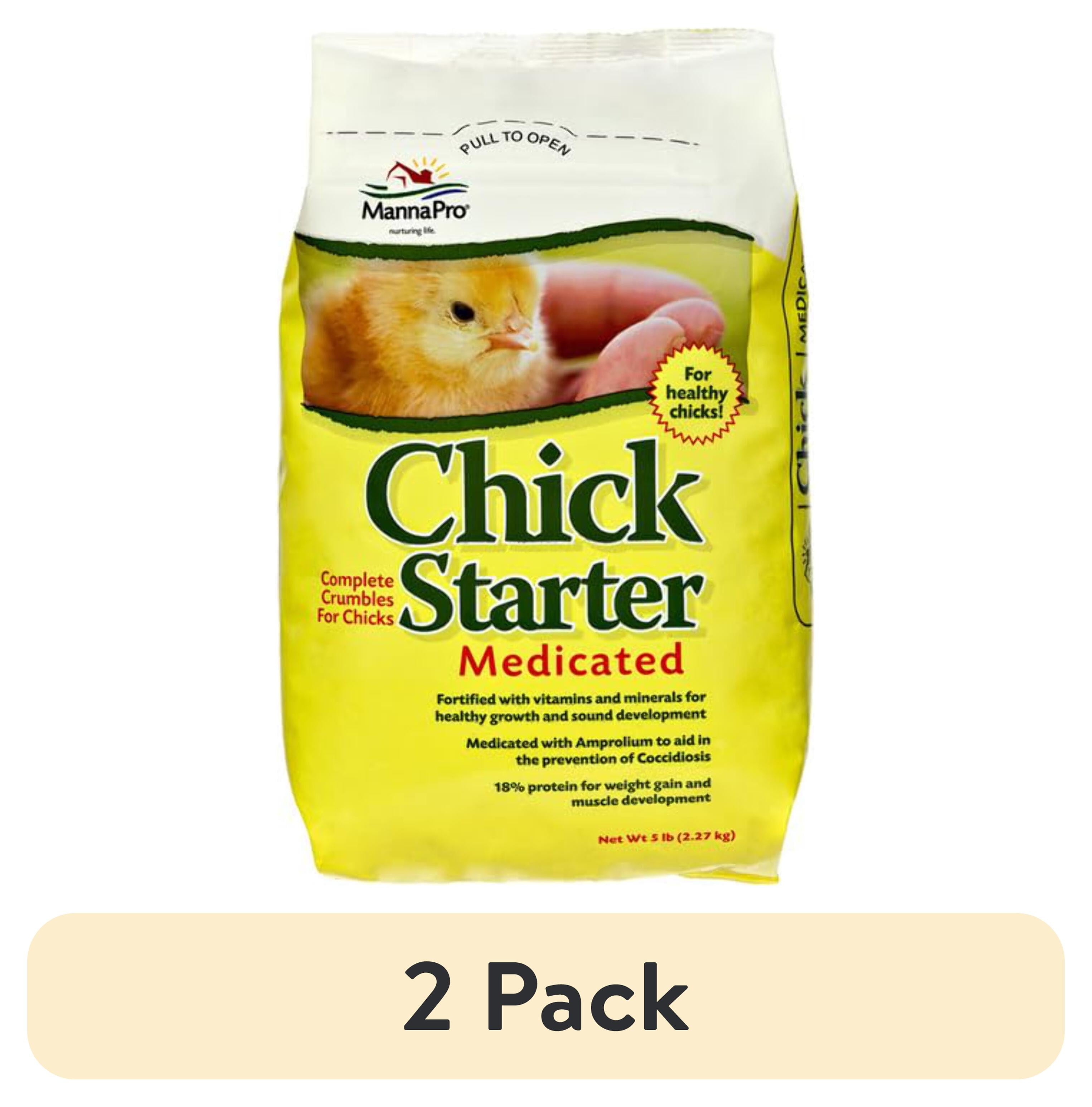 (2 pack) Manna Pro Chick Starter Grower Medicated Crumbles 5 lbs ...