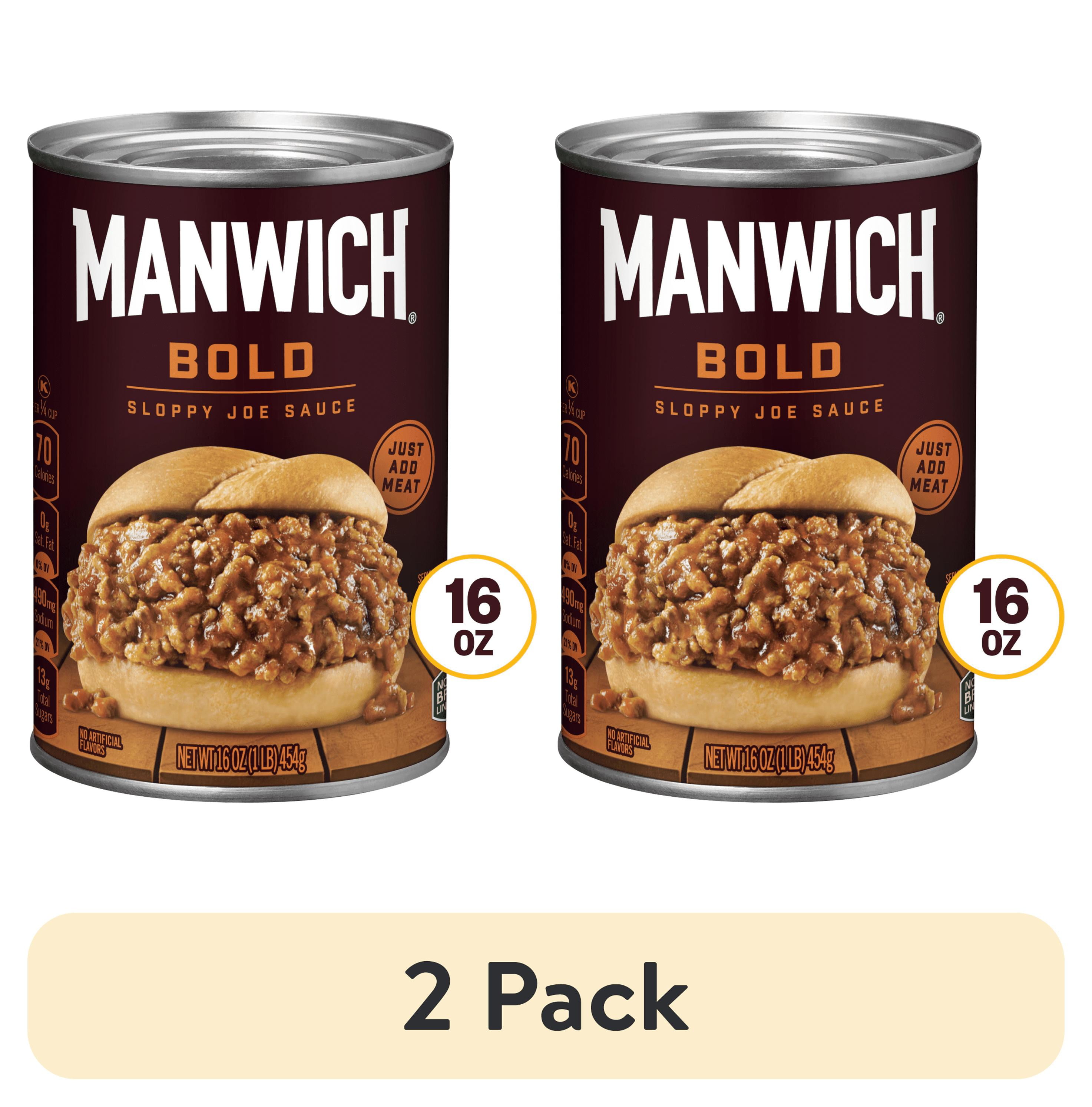 (2 pack) Manwich Sloppy Joe Sauce, Bold Flavor, Canned Sauce, 16 oz ...