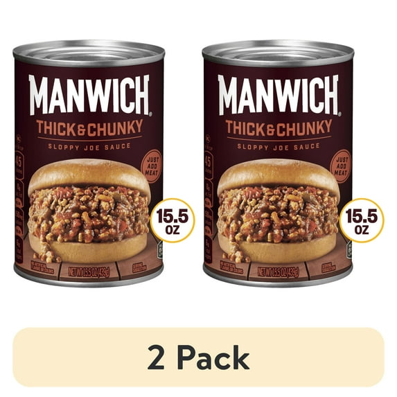 (2 pack) Manwich Sloppy Joe Sauce, Thick and Chunky, Canned Sauce, 15.5 ...