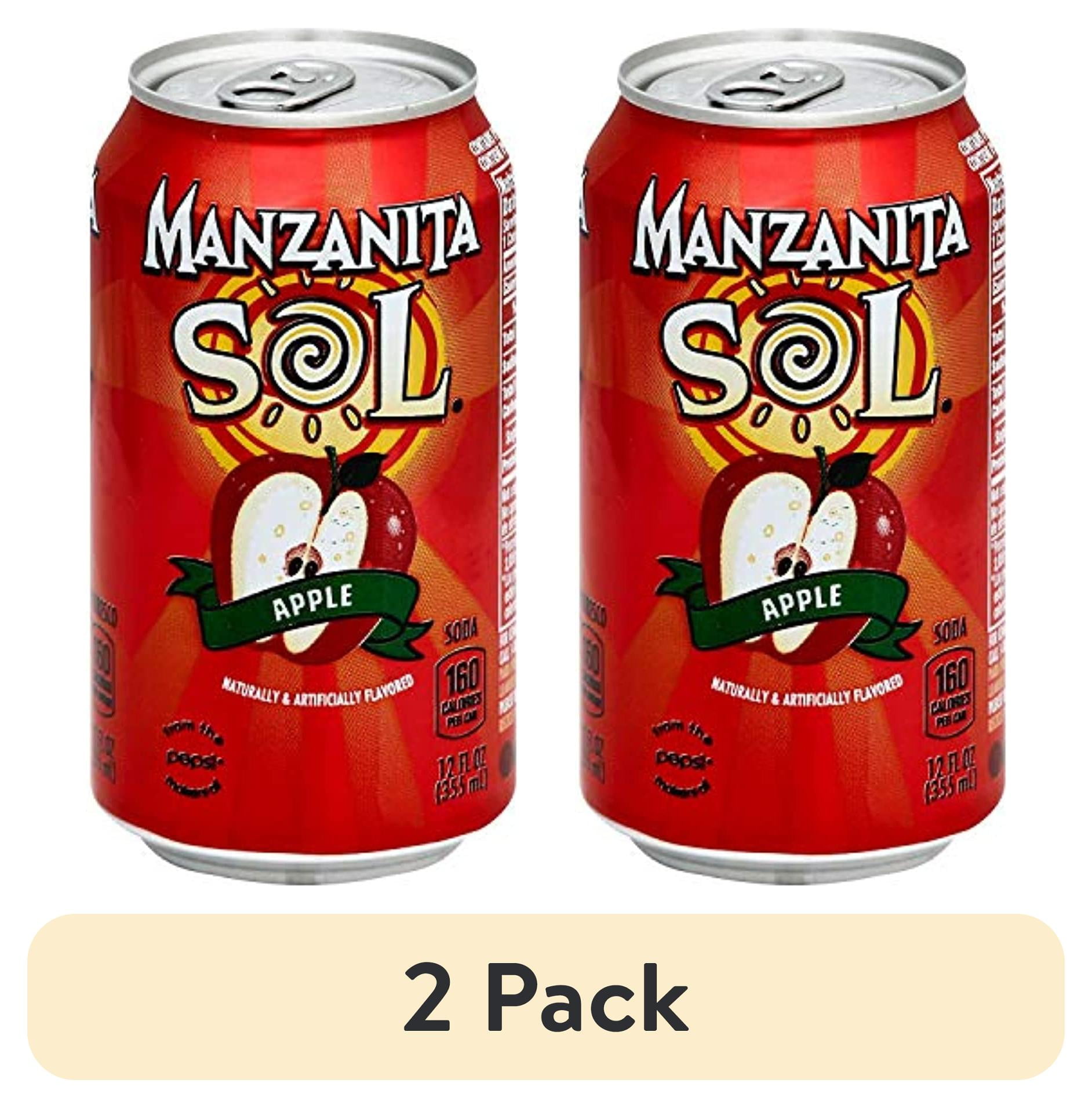 (2 pack) Manzanita Sol Apple Soda 12Oz Cans (12 Pack) - Walmart.com