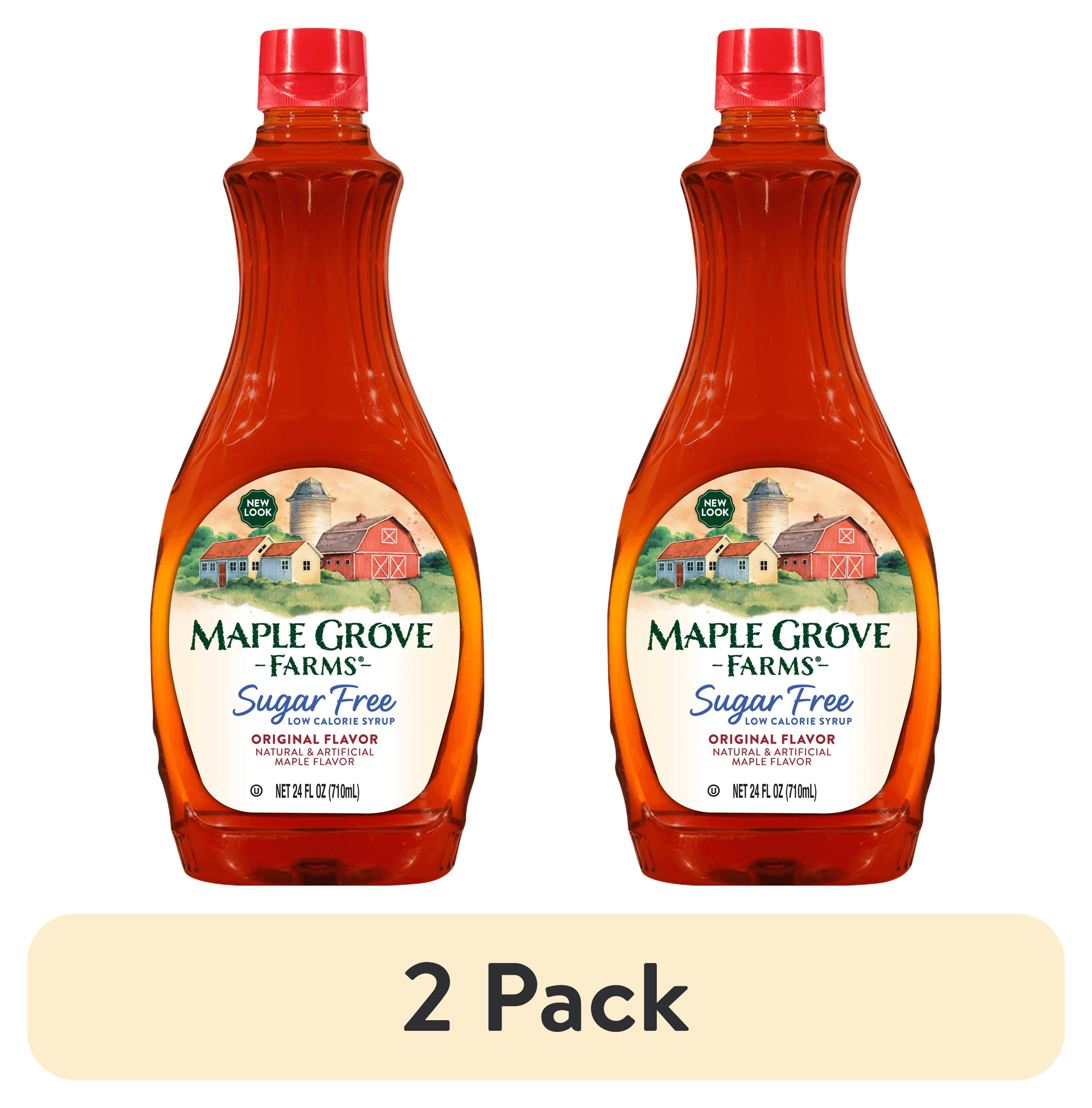 (2 pack) Maple Grove Farms Sugar Free Maple Flavor Syrup, Low Calorie ...