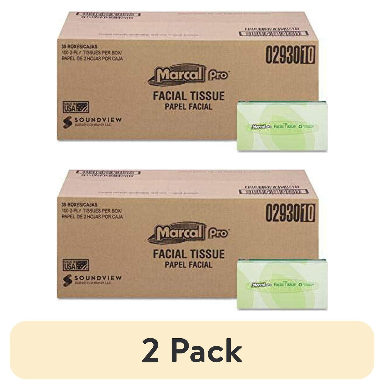 (2 pack) Marcal PRO 100% Recycled Convenience Pack Facial Tissue ...