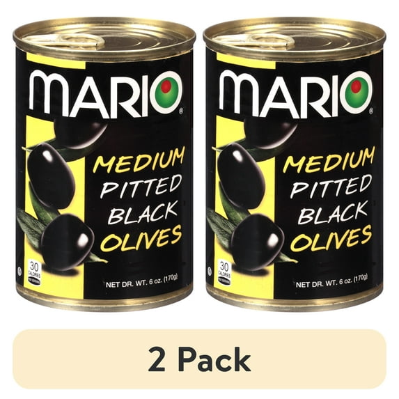(2 pack) Mario Medium Pitted Black Olives, 6 oz - Walmart.com