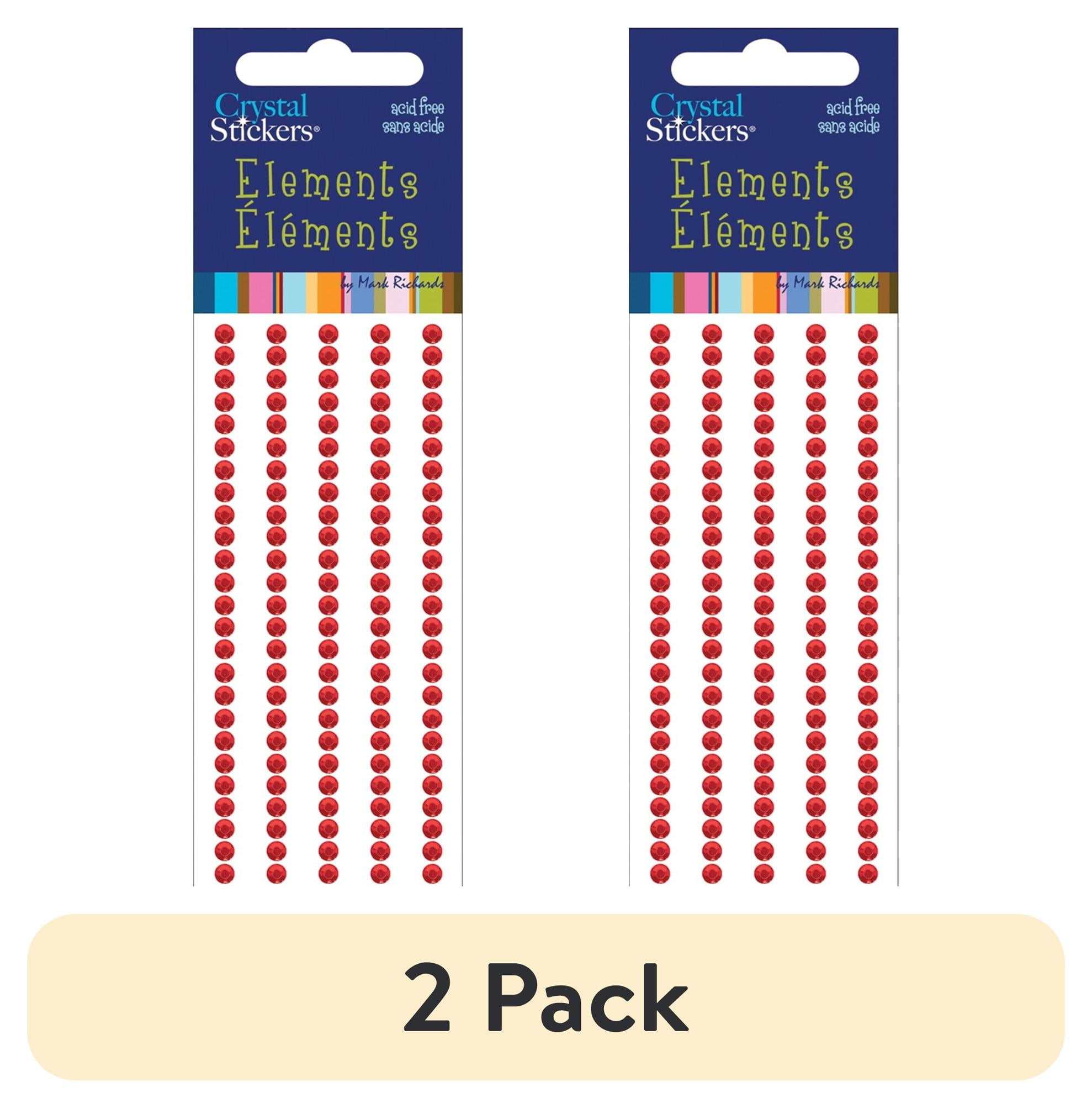 (2 pack) Mark Richards Crystal Stickers Elements 3mm Round 125/Pkg-Red ...