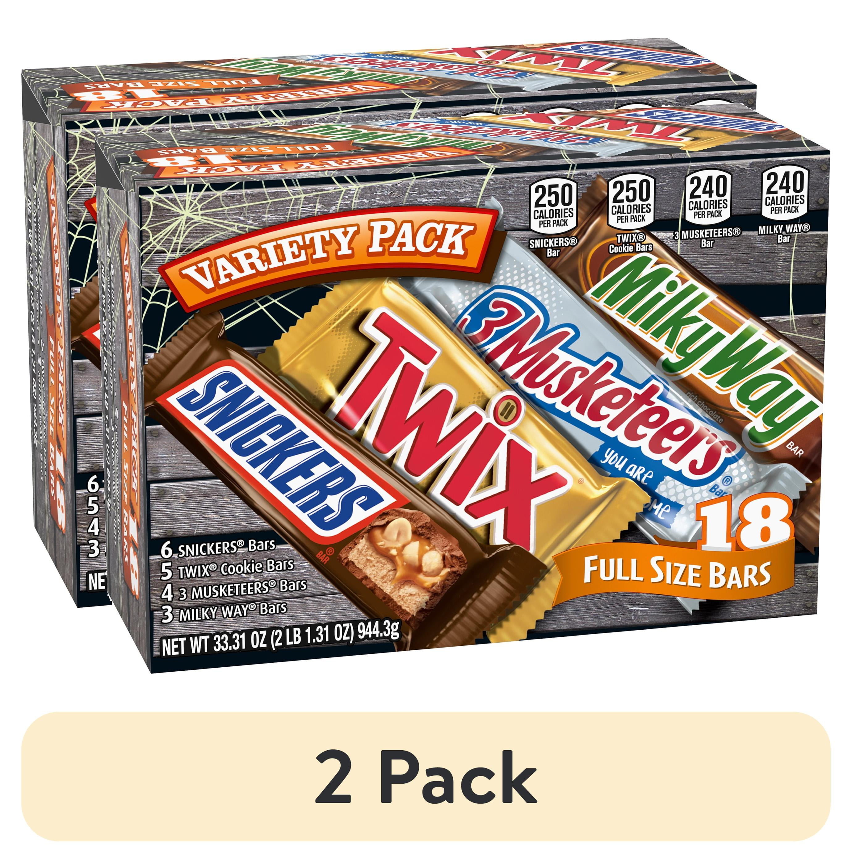 (2 pack) Snickers, Twix, Milky Way & 3 Musketeers Variety pack ...