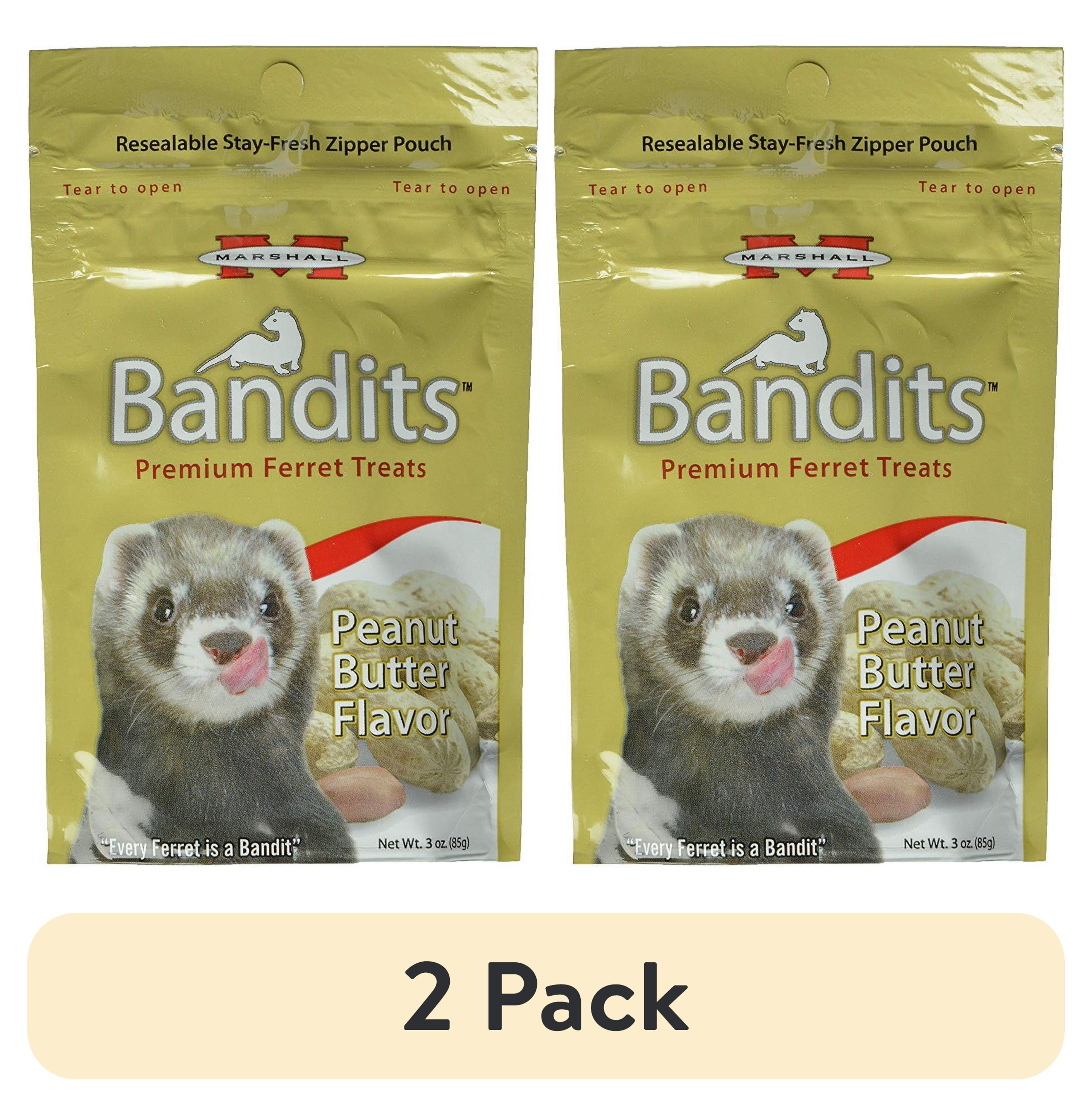 (2 pack) Marshall Bandits Premium Ferret Treats - Peanut Butter Flavor ...