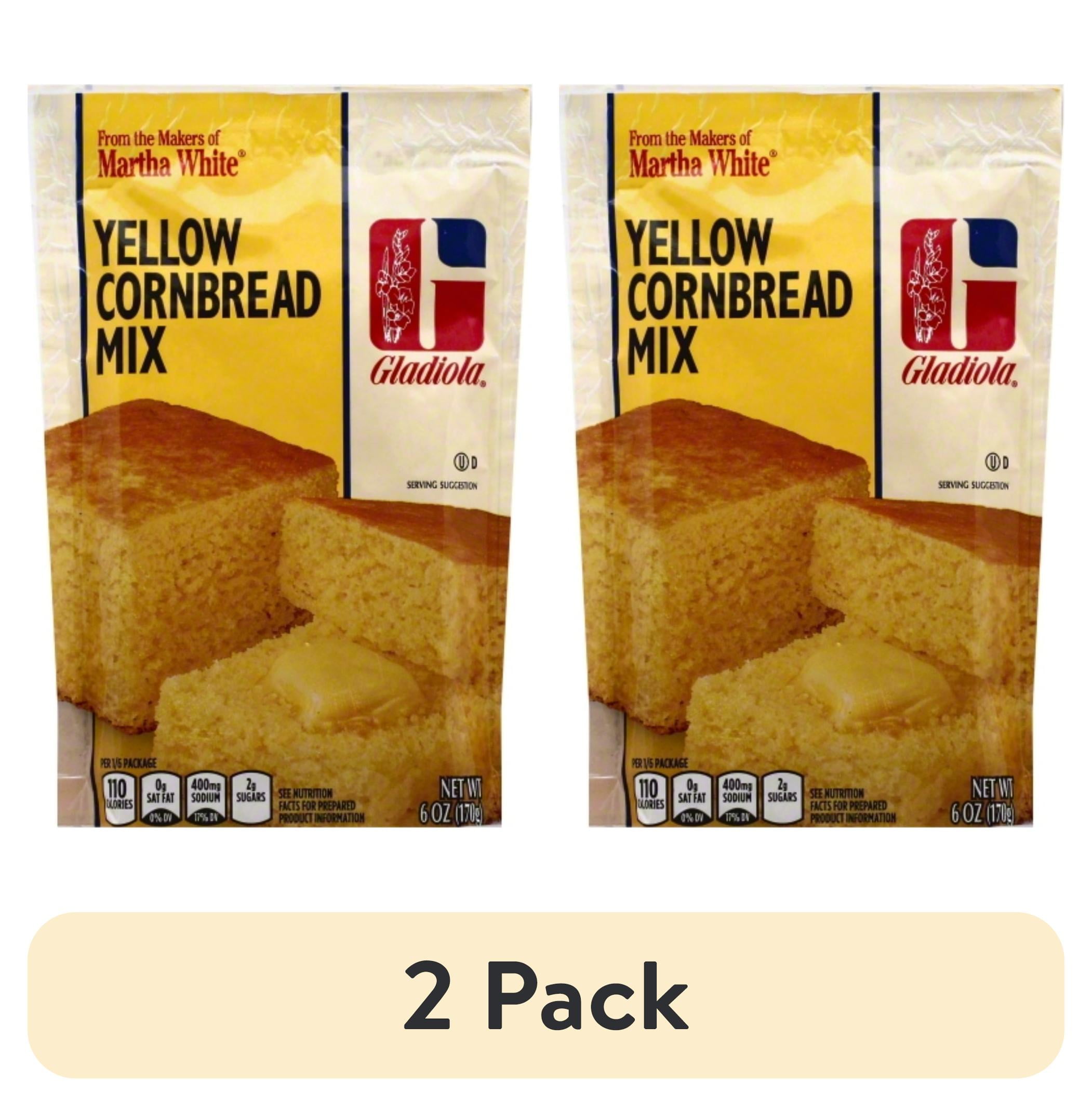 (2 pack) Martha White Gladiola Yellow Cornbread Mix, 6 oz Pouch ...