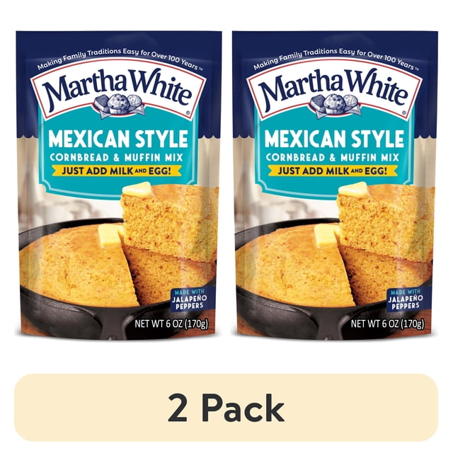 (2 pack) Martha White Mexican Cornbread Mix, 6 oz Pouch - Walmart ...