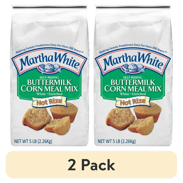 (2 pack) Martha White Self Rising Buttermilk Corn Meal Mix with Hot ...