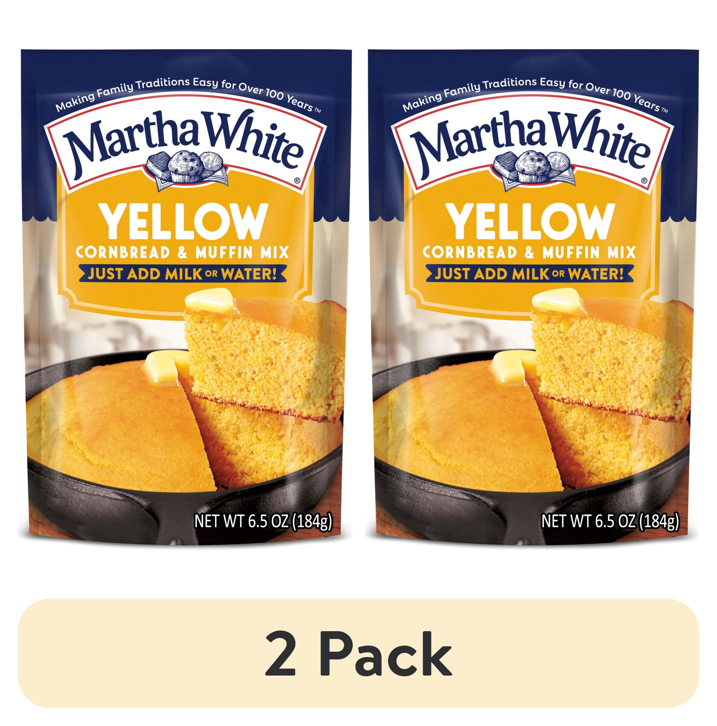 (2 pack) Martha White Yellow Cornbread Mix, 6.5 oz Pouch - Walmart.com