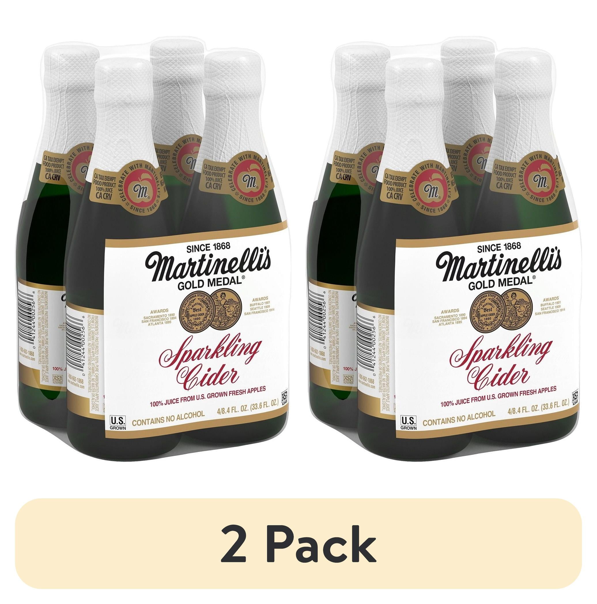 (2 pack) Martinelli's Gold Medal Sparkling Cider, 8.4 oz, 4 Ct ...