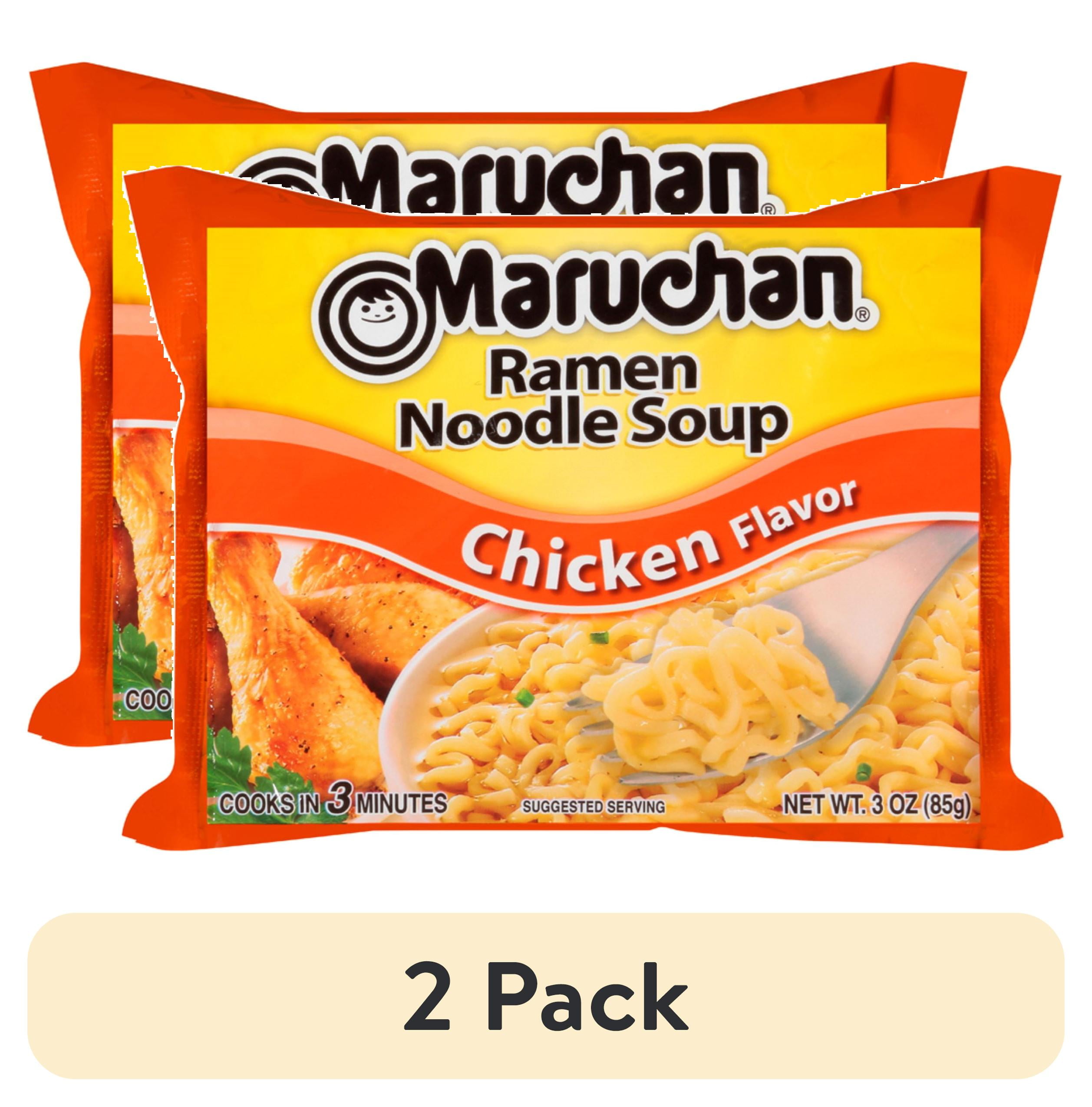 (2 pack) Maruchan Ramen Noodle Soup, Chicken Flavor Instant Noodles, 3 ...
