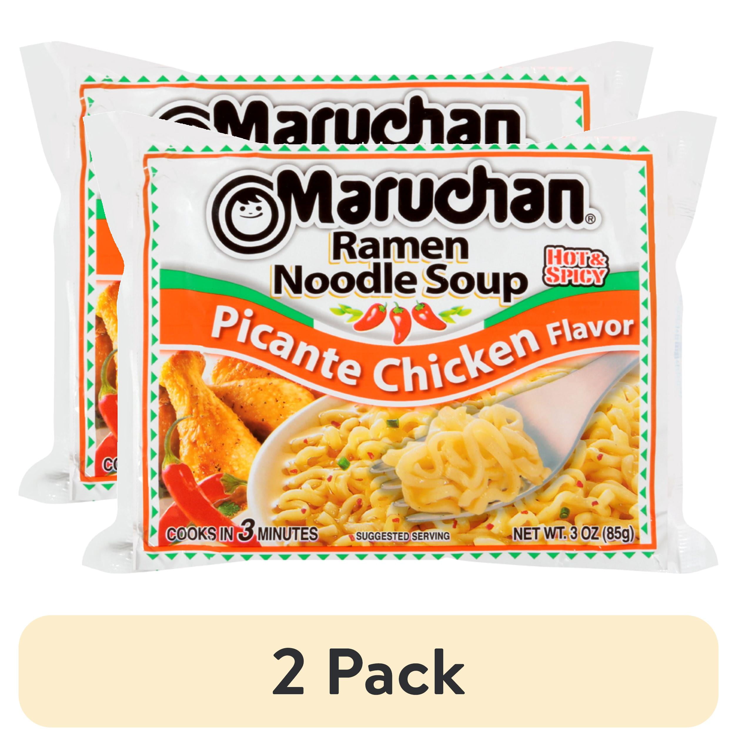 (2 pack) Maruchan Ramen Noodle Soup Picante Chicken Flavor, 3 oz Shelf ...