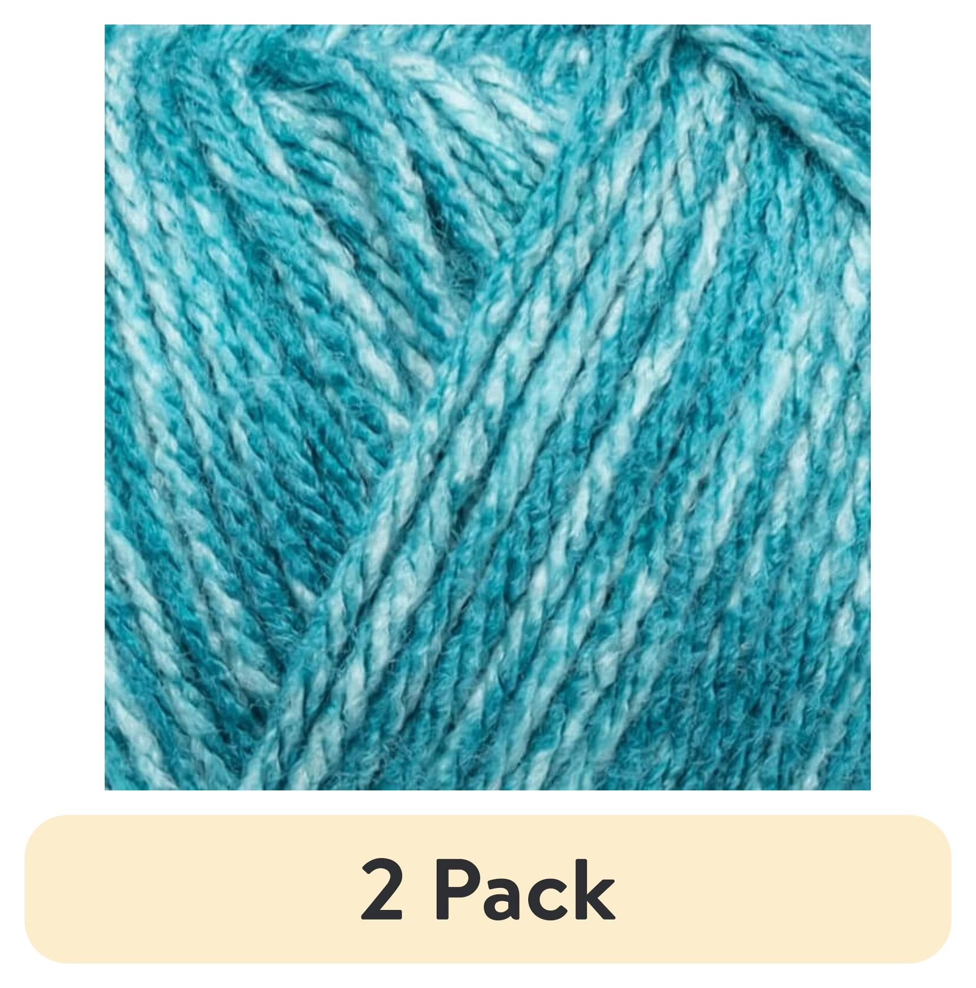 (2 pack) Mary Maxim Starlette Yarn - Teal Heather - 100% Ultra Soft ...