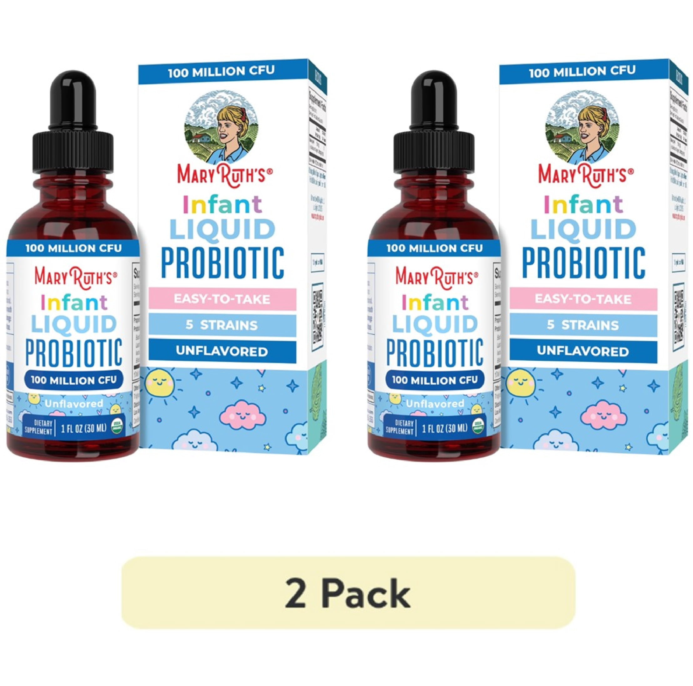 (2 pack) MaryRuth's Organic Infant Liquid Probiotic Drops, 100 Million ...